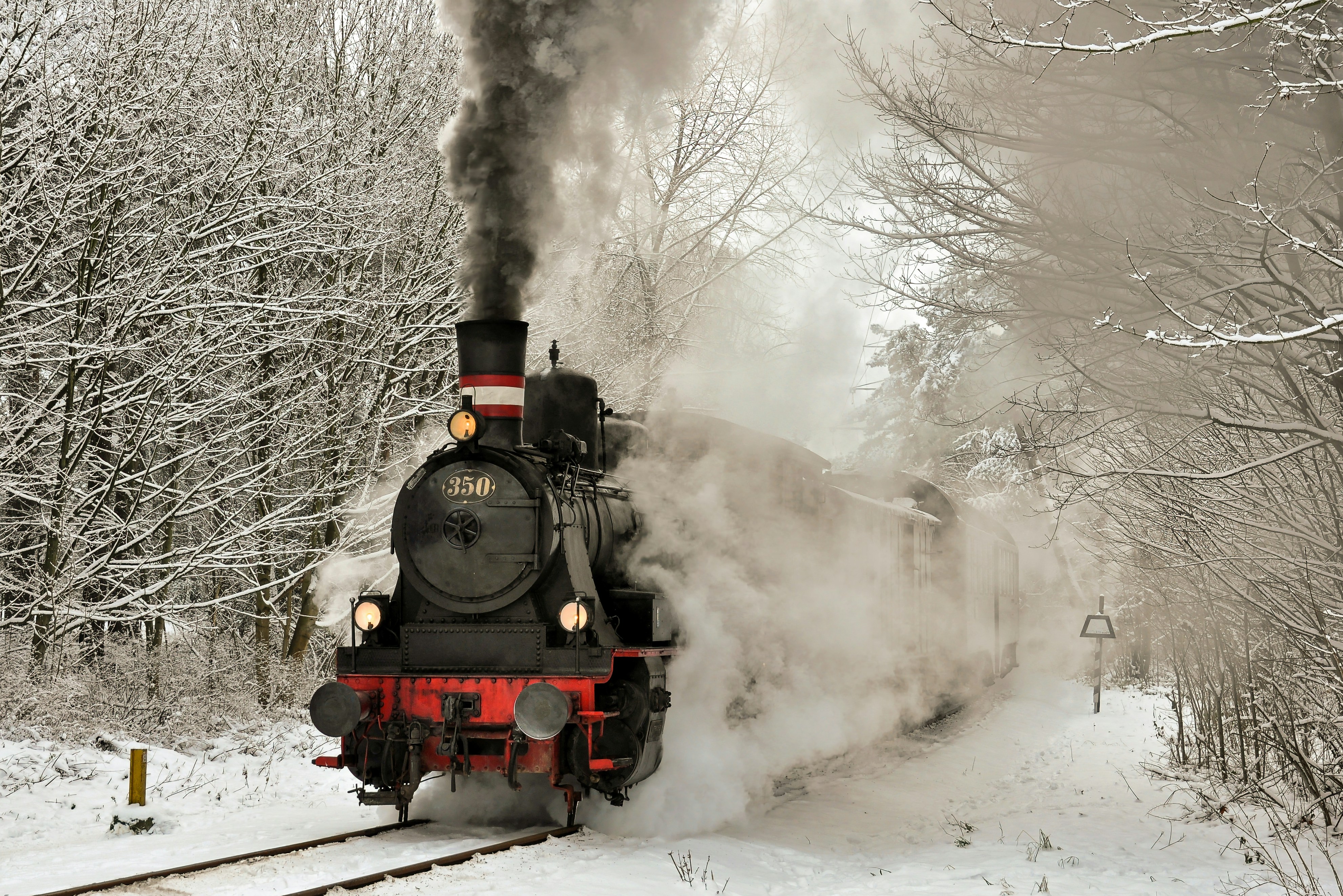 Steam Crown: A Stoic Locomotive in Snowbound Silence