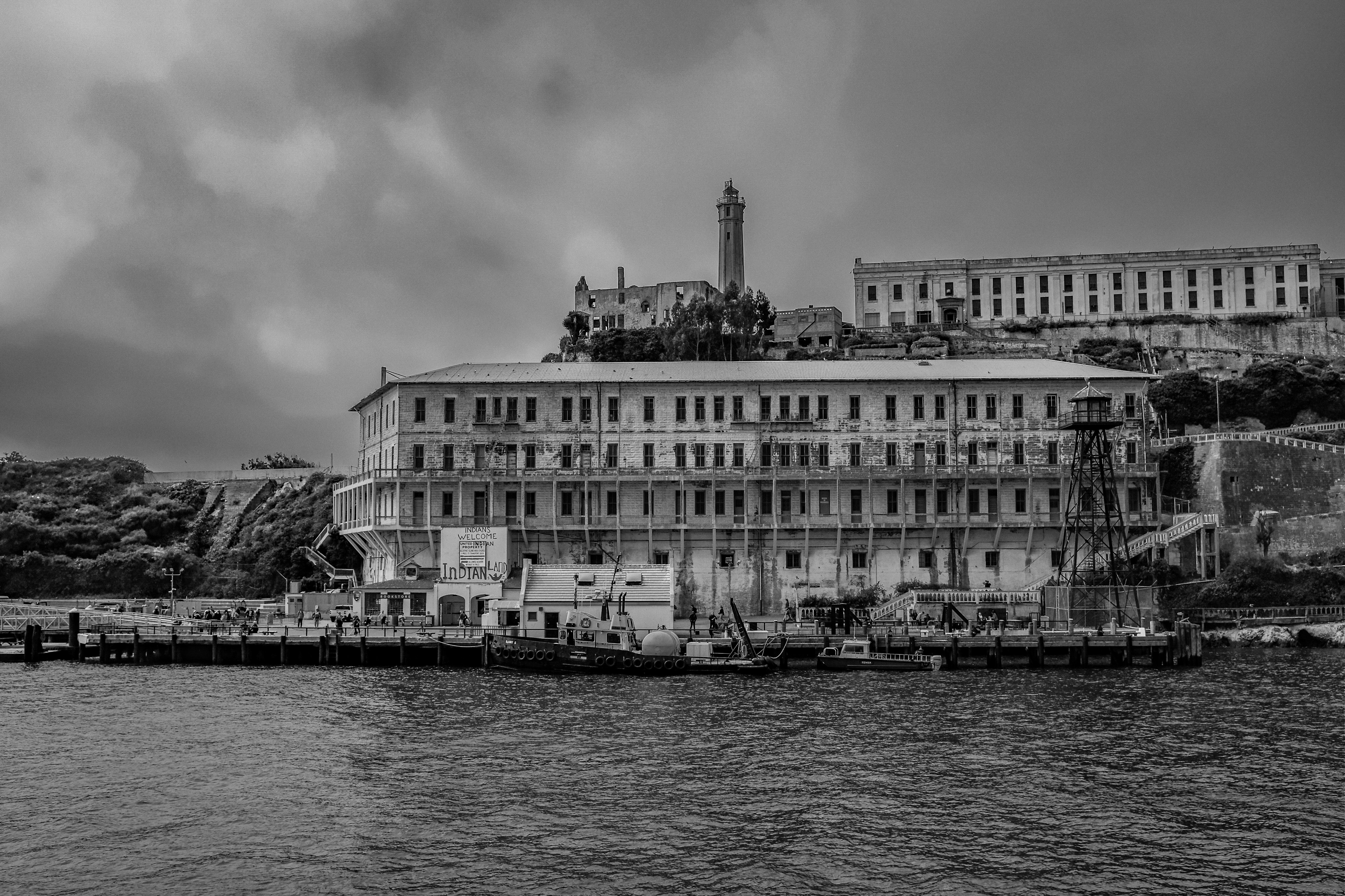 Fortress by the Sea: A Quiet Monochrome Harbor