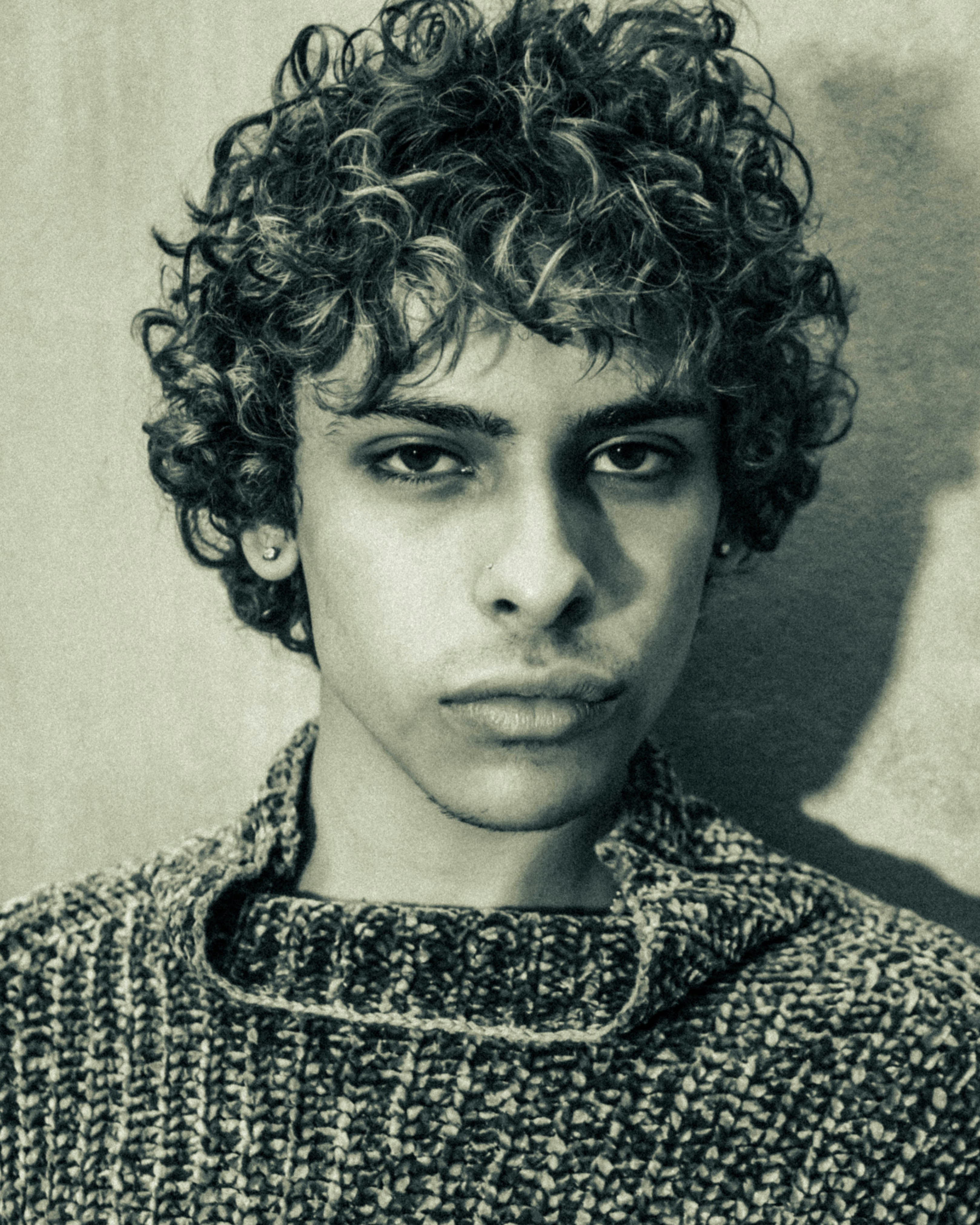 Youthful Gaze in Muted Texture