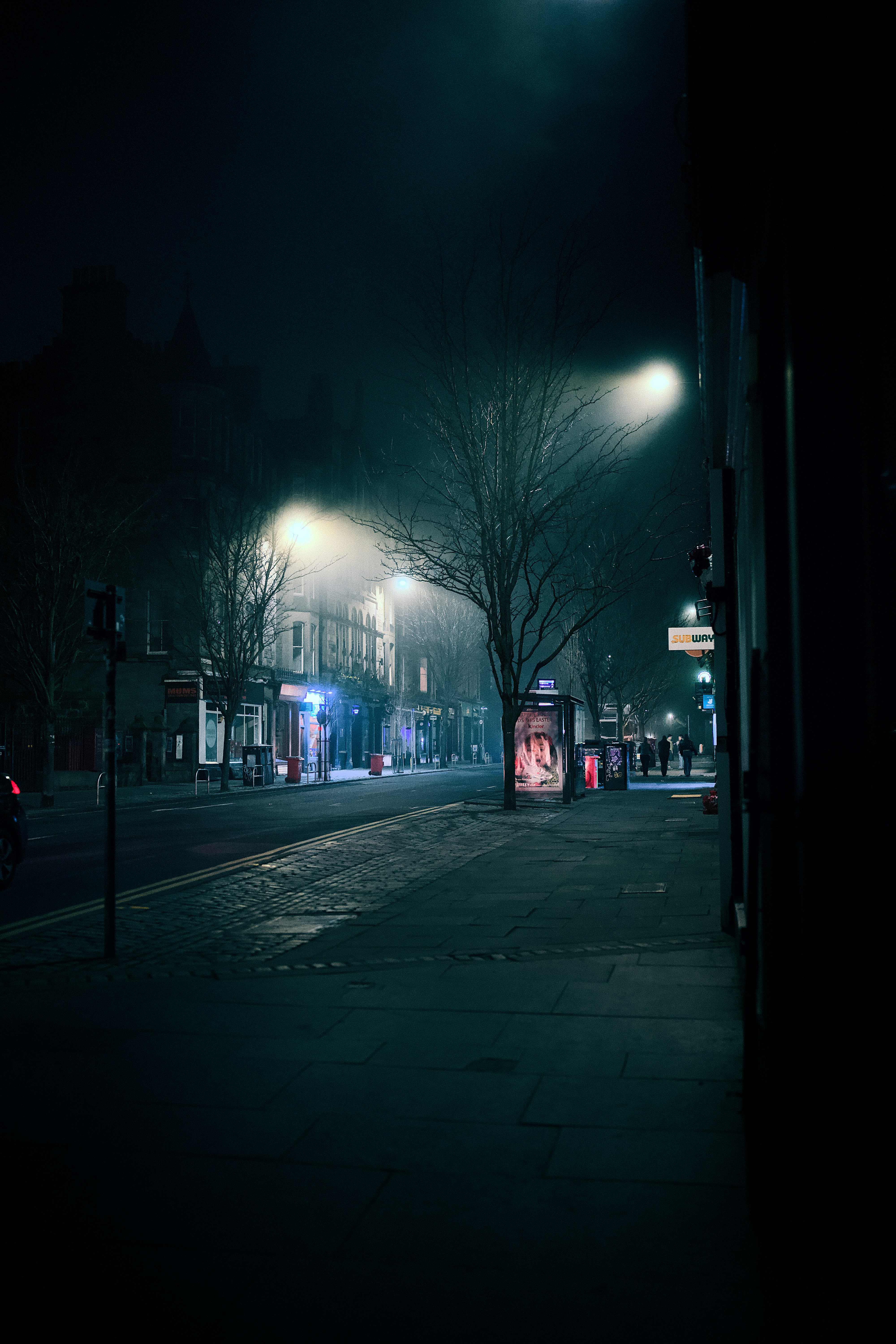 Moonlit Lane: A Quiet City Evening Walk