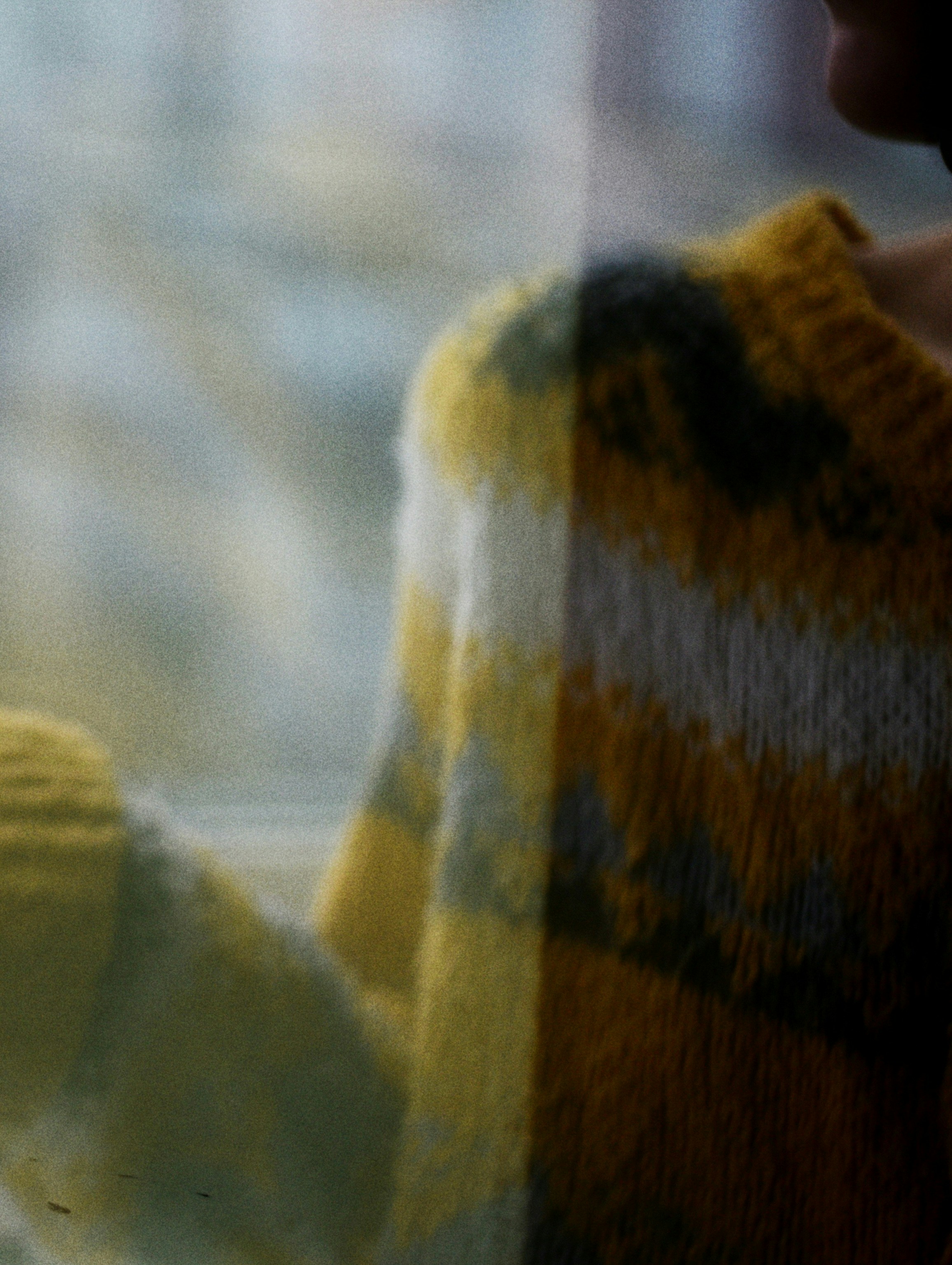 Hazy Portrait of a Knit Shawl: Color and Texture in Soft Focus