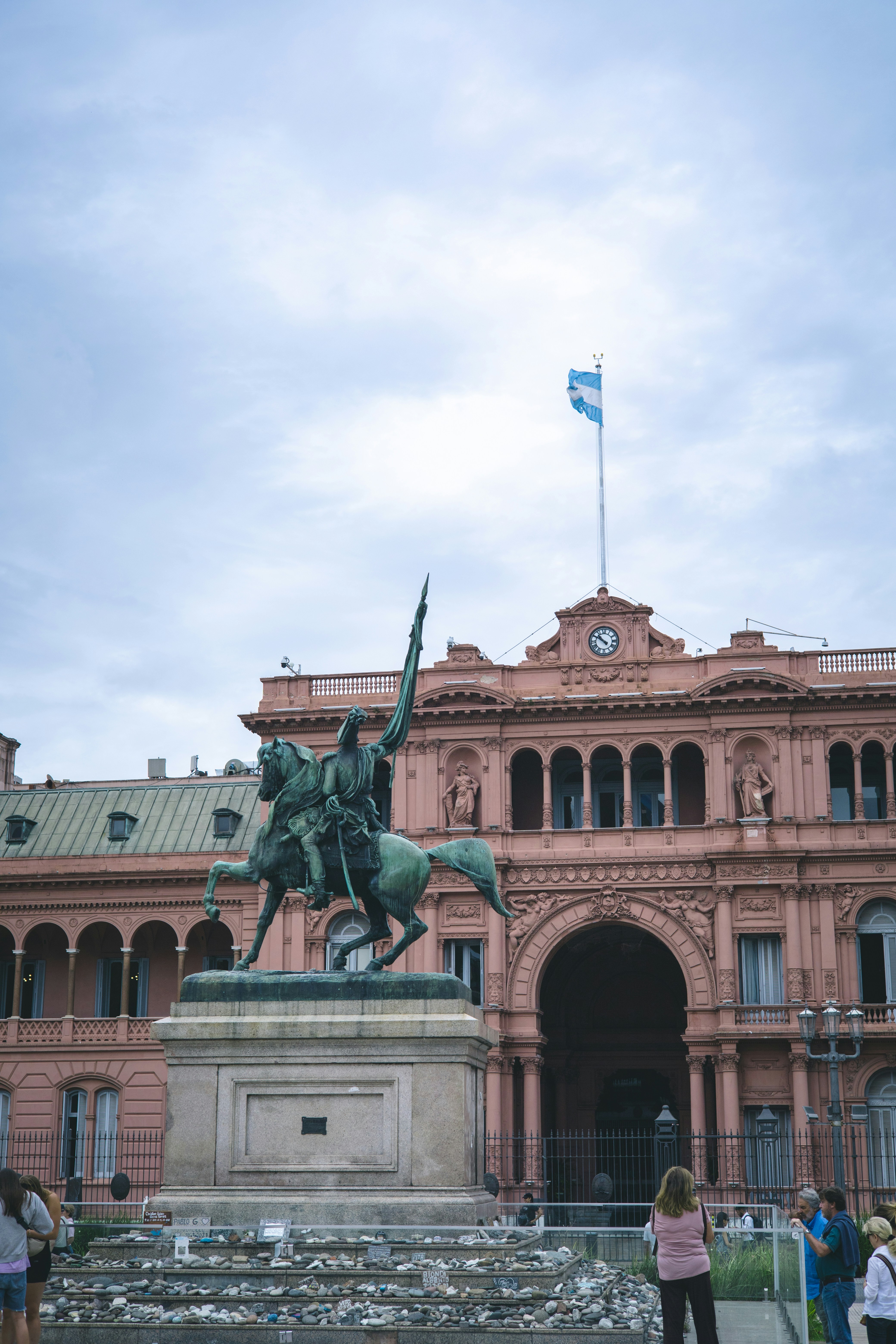 Equestrian Monument in Front of a Grand Historic Building