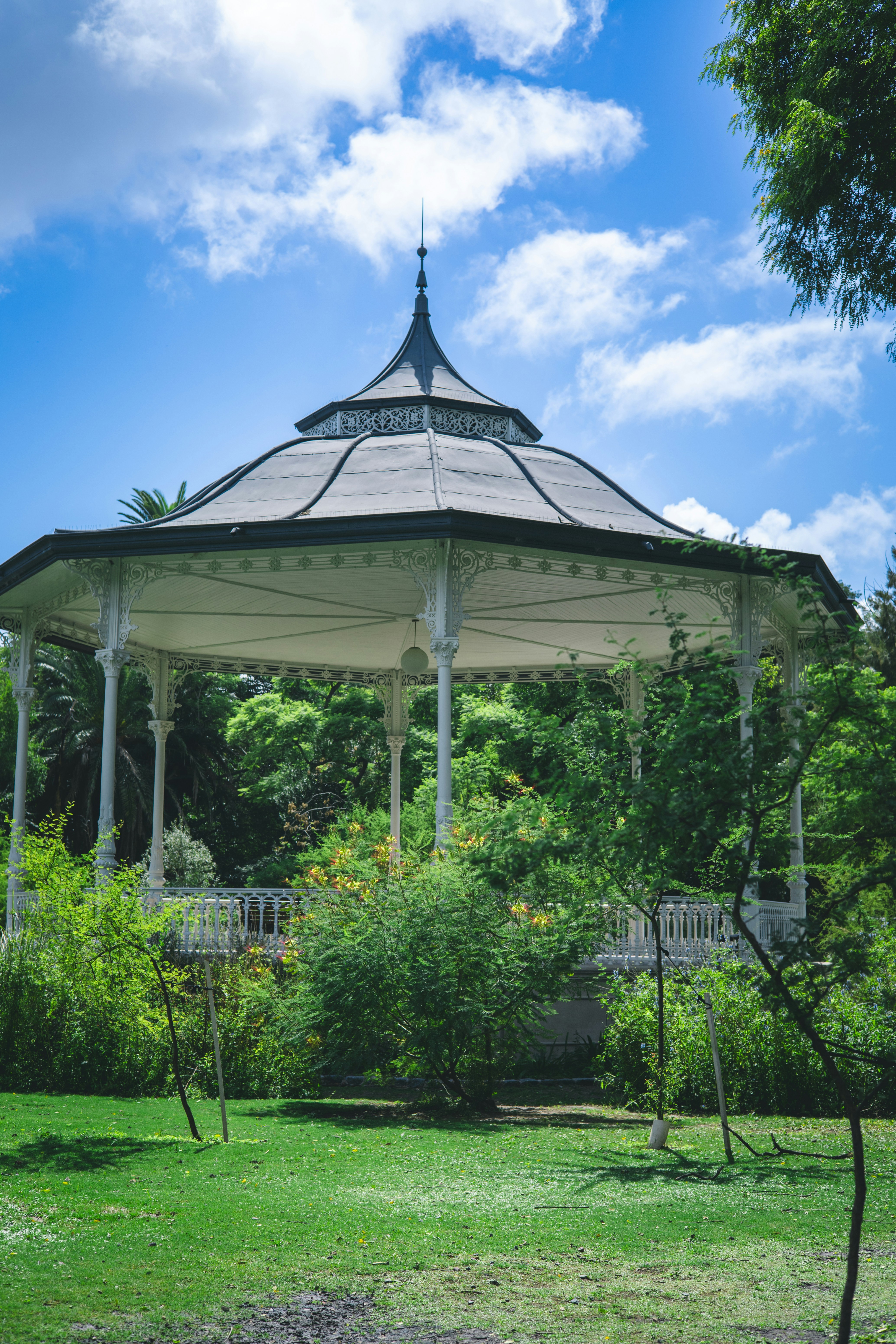 Sunlit Gazebo in a Lush Park
