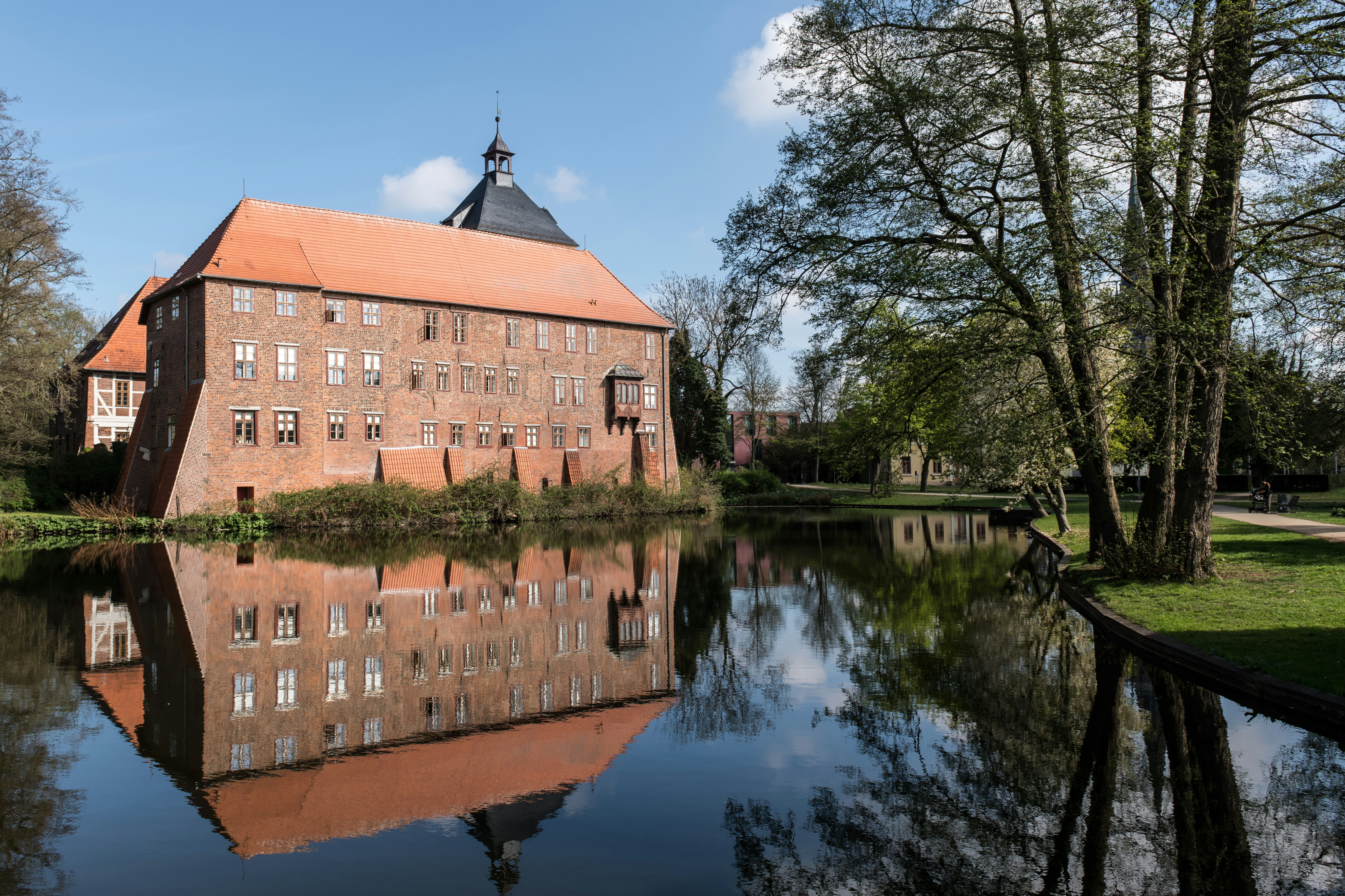 Red Brick Manor Courtyard Reflections