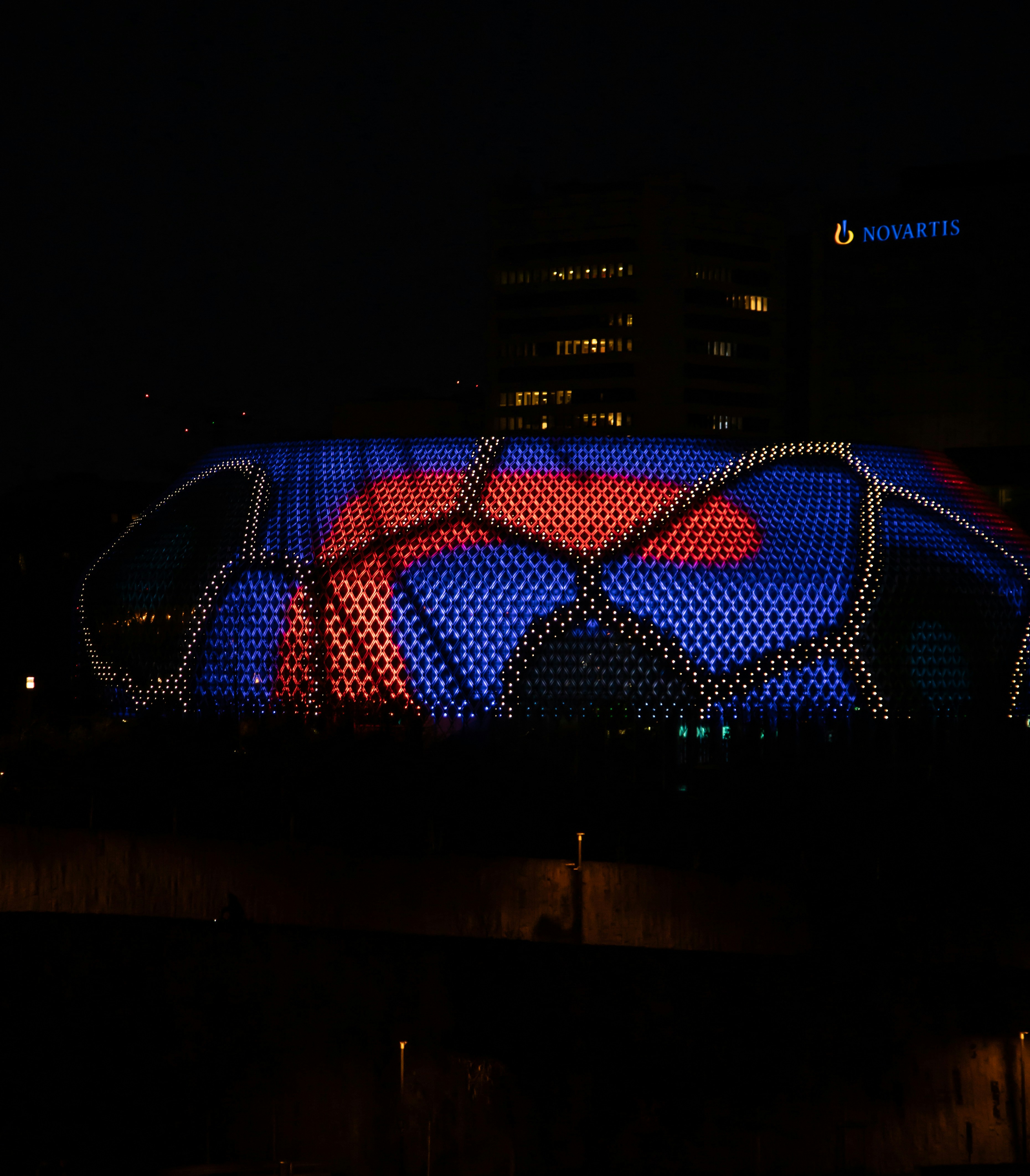 Illuminated Dome Portrait: A Night of Colorful Orbs