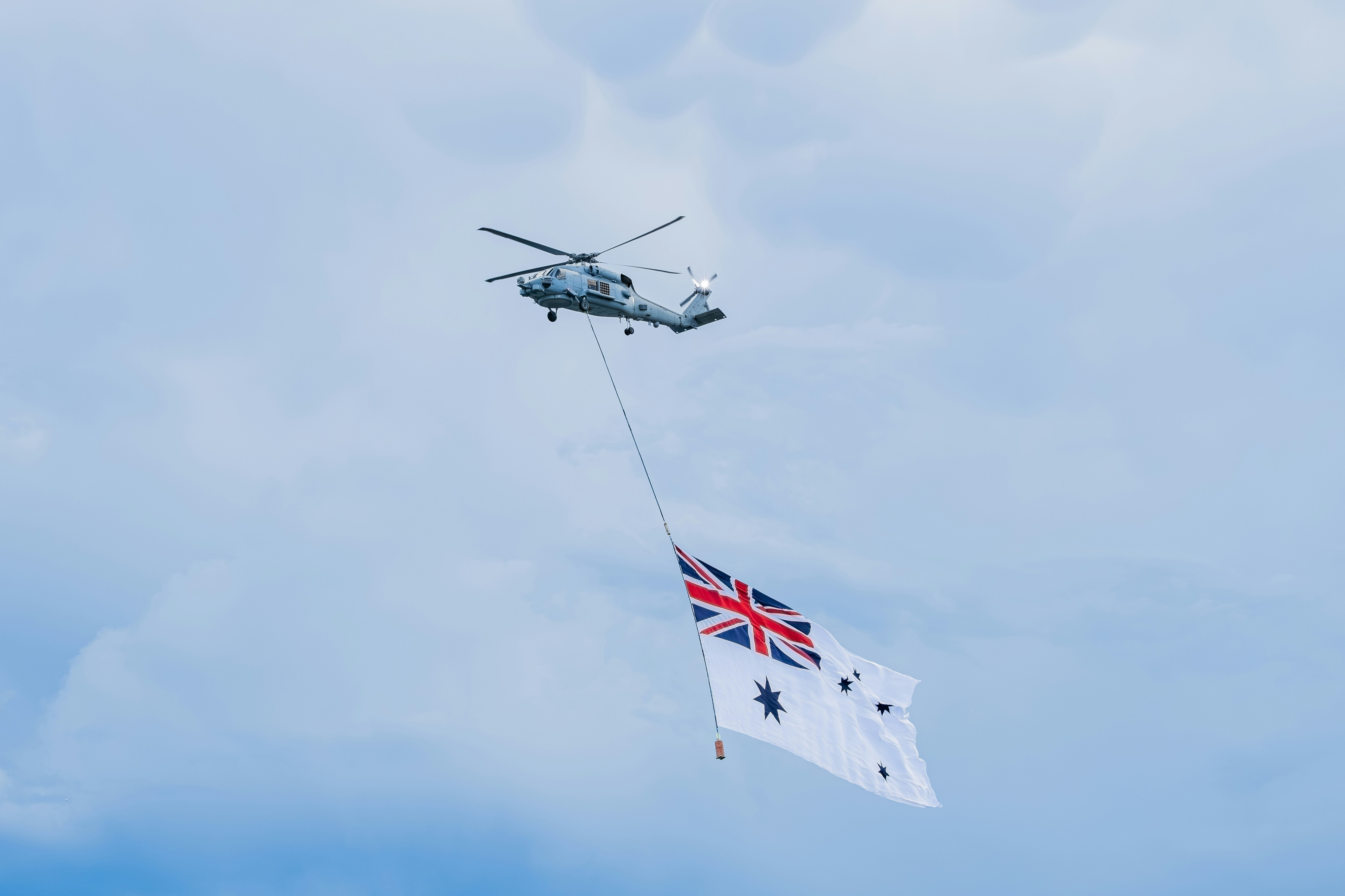 Aerial Flag Relay: Royal Banner Towed by Rotorcraft