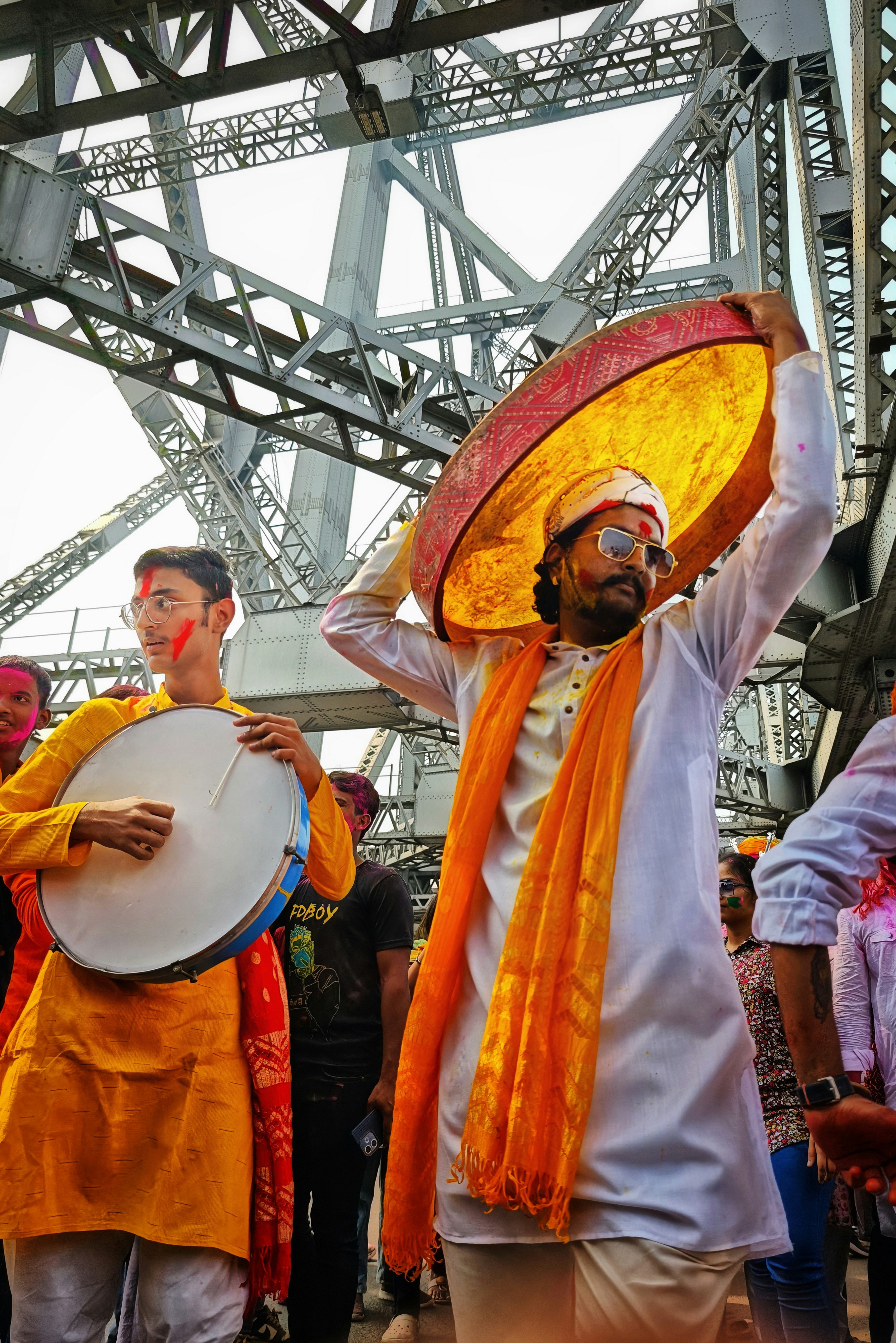 Colorful Parade Under Steel Skies