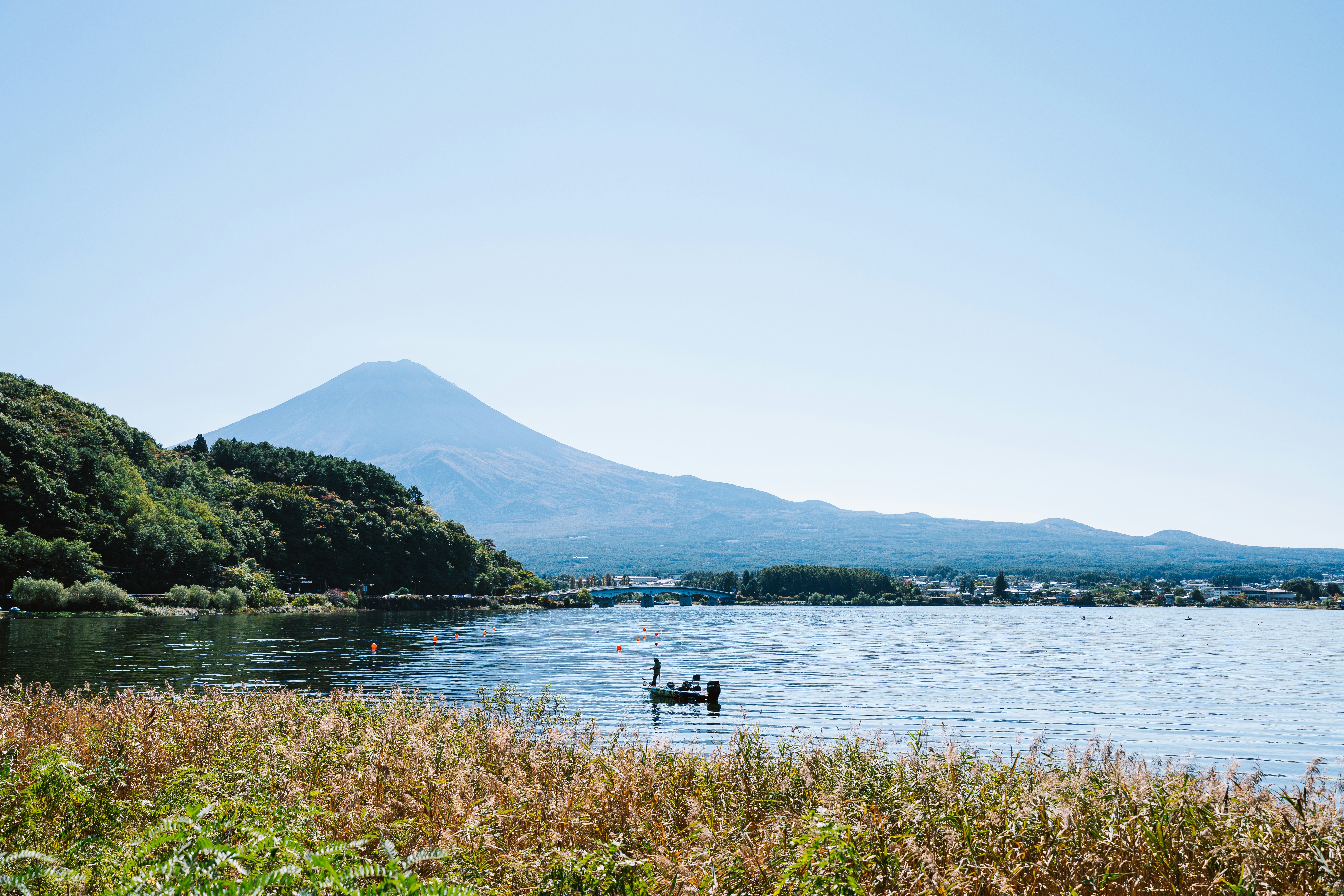 Calm Lake Under a Silent Volcano