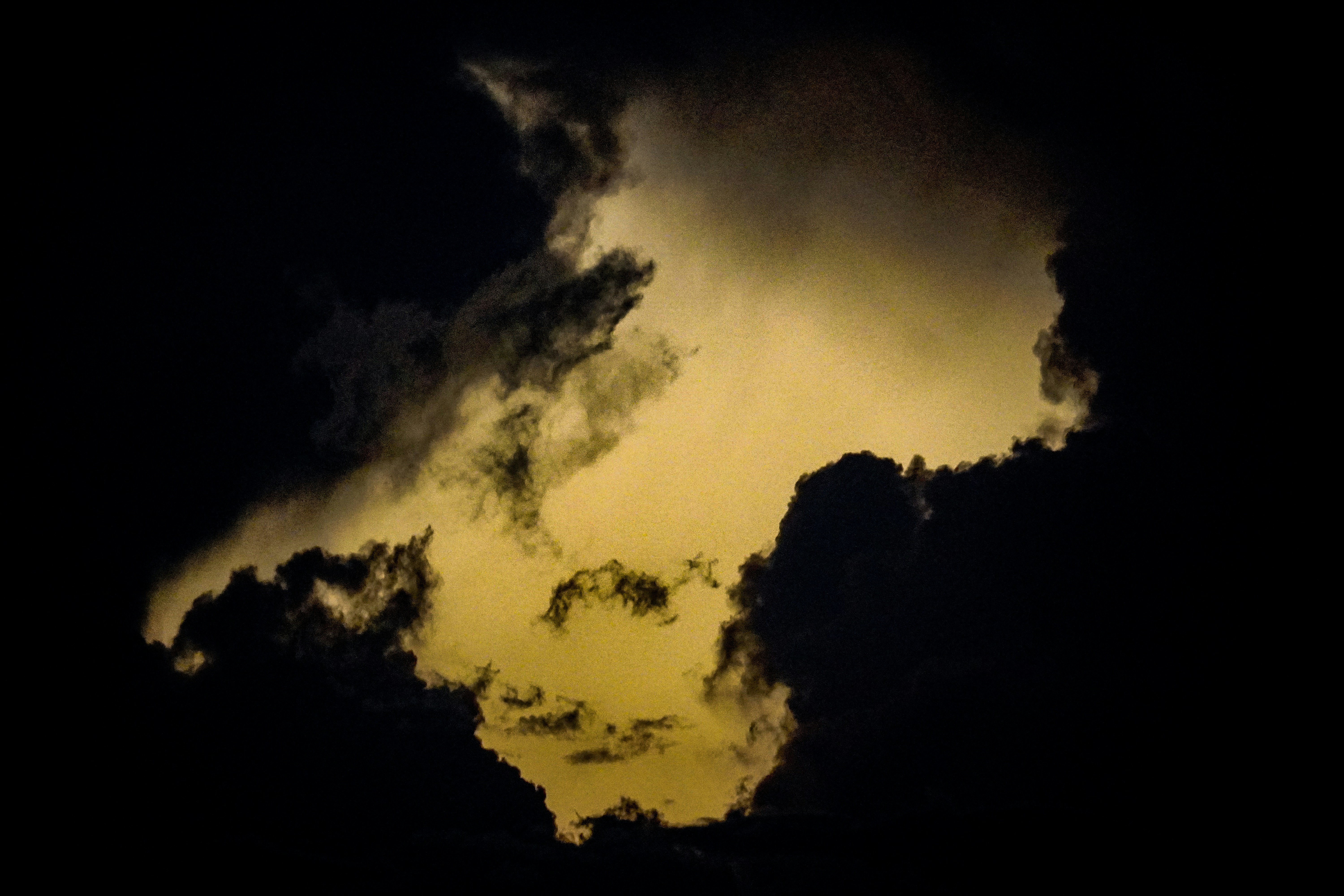 Luminous break in the night: a cloud-lit gap