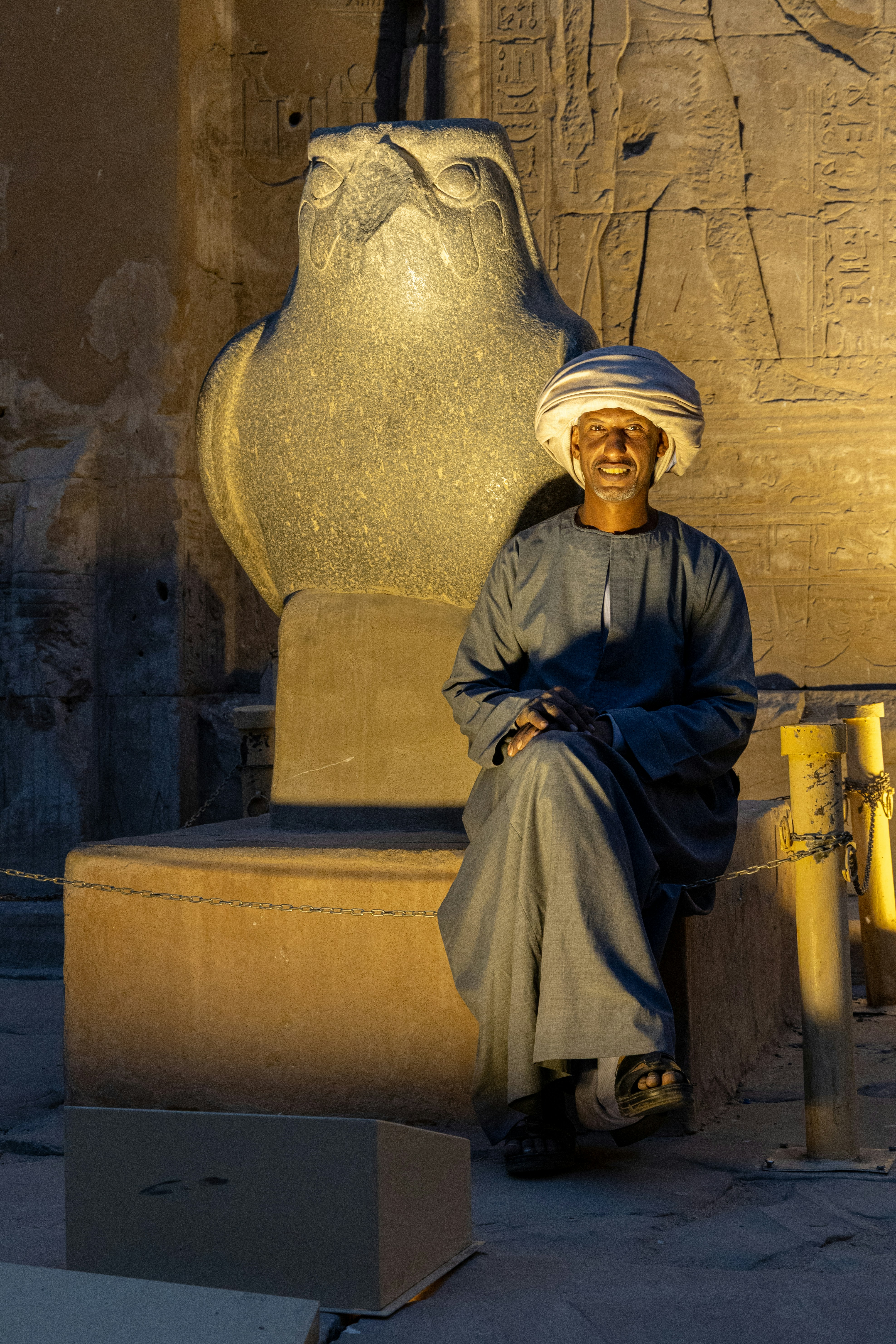 Guarded Silence: A Nighttime Portrait by the Pharaoh's Seat
