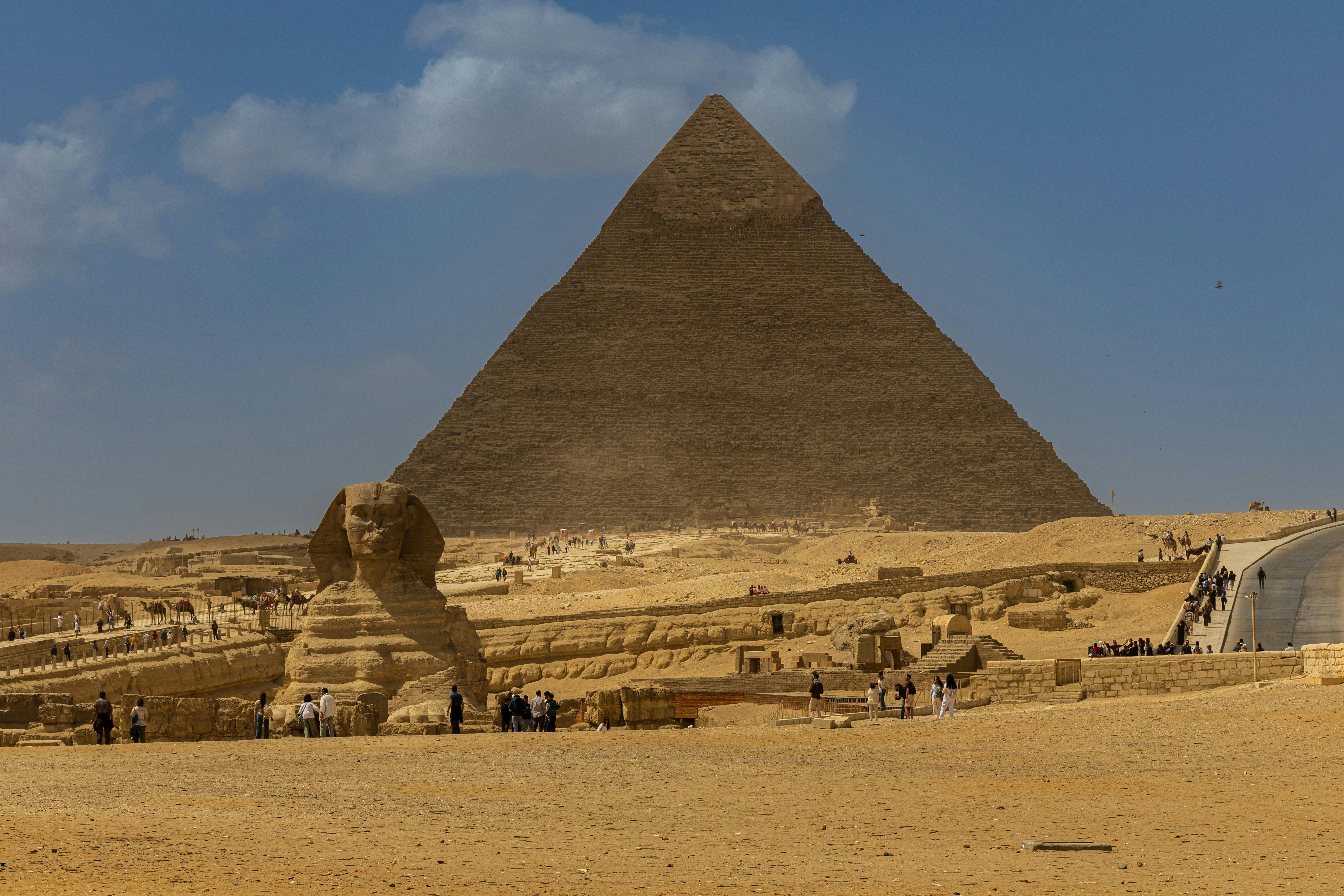 The Sentinel's Shadow: Great Pyramid with Sphinx at Giza