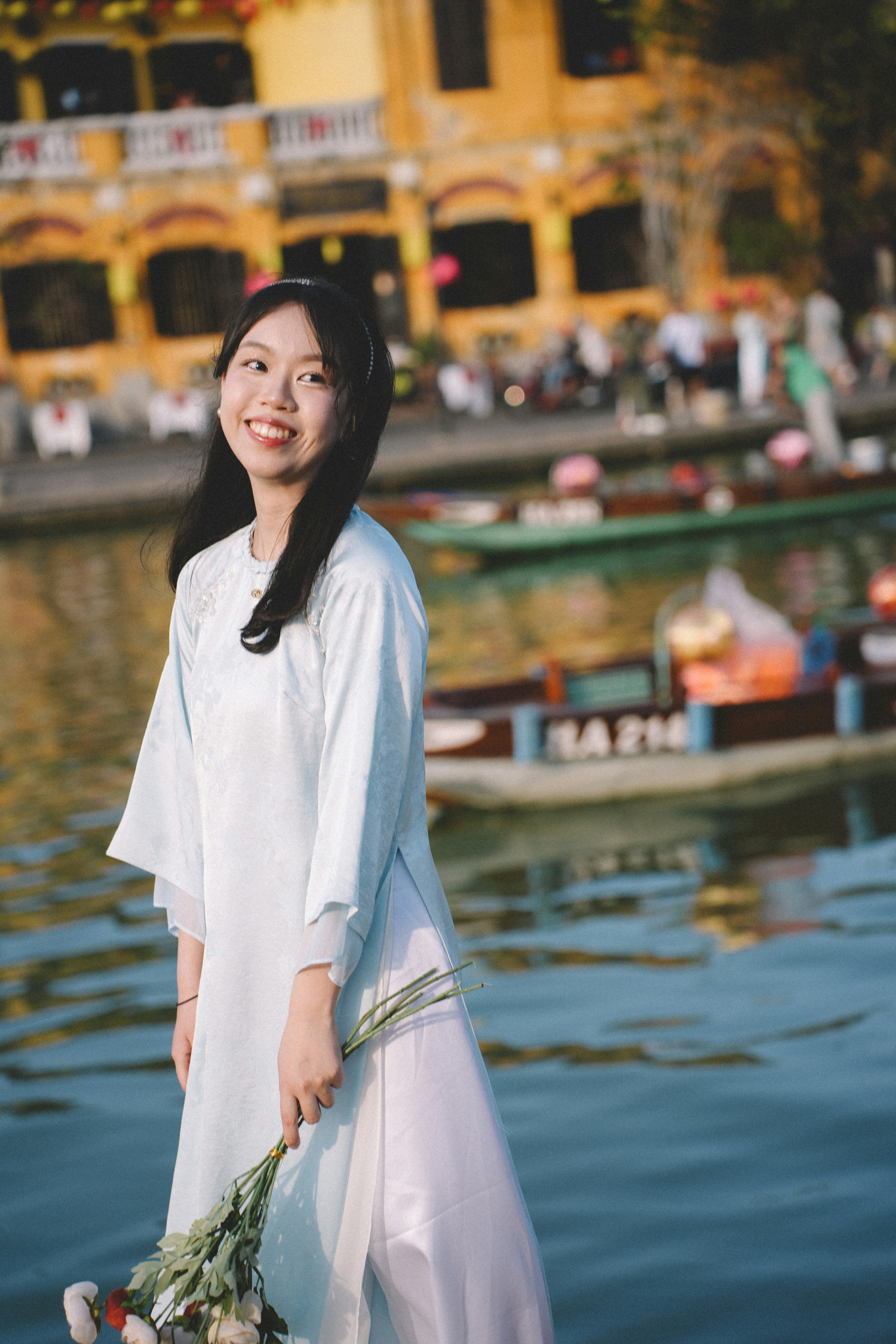 Lemonade Moment: A Cheerful Smile by the Riverside Walk