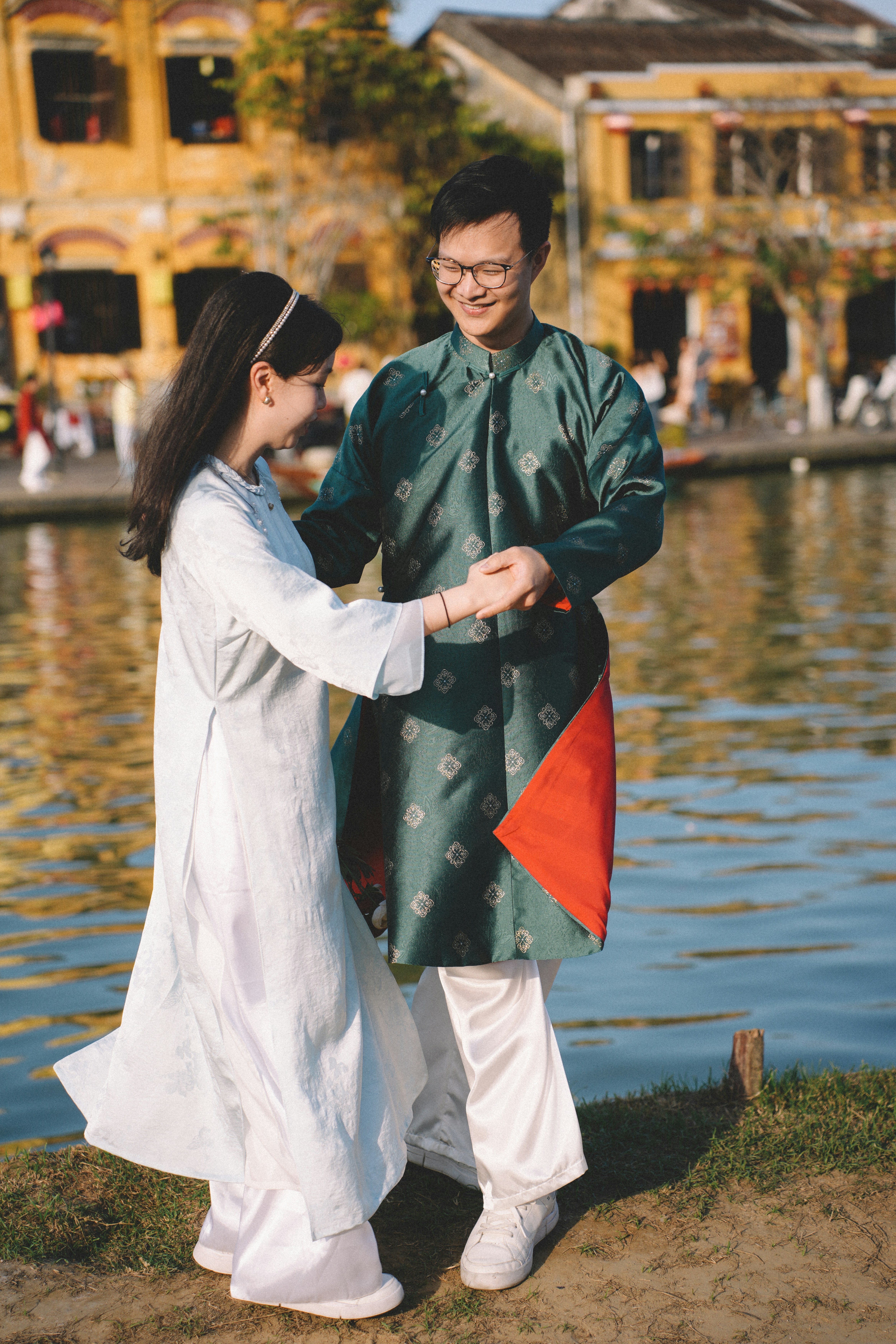Dancing in the Canal Light: A Moment of Shared Joy