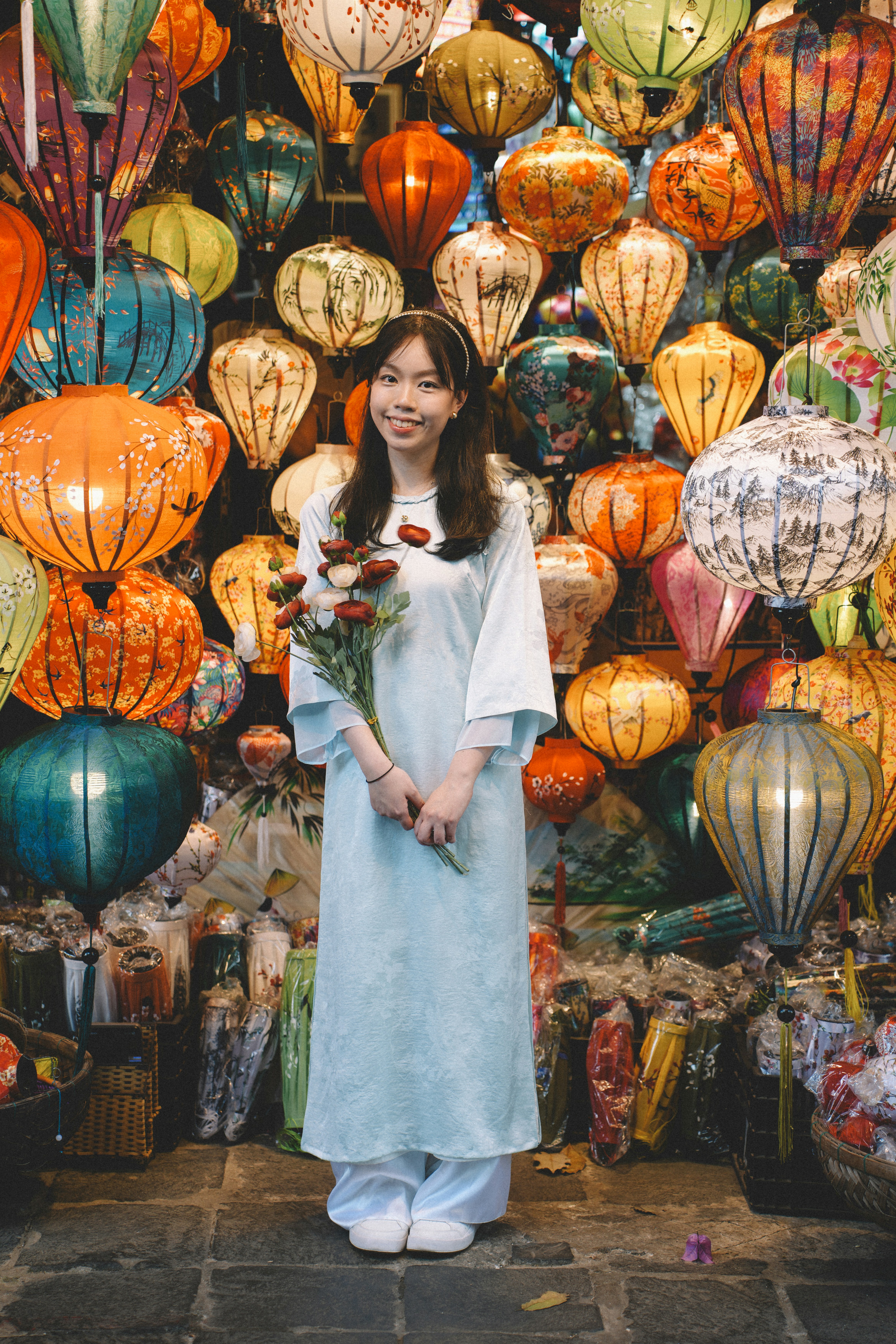 Flower Girl in a Lantern Garden