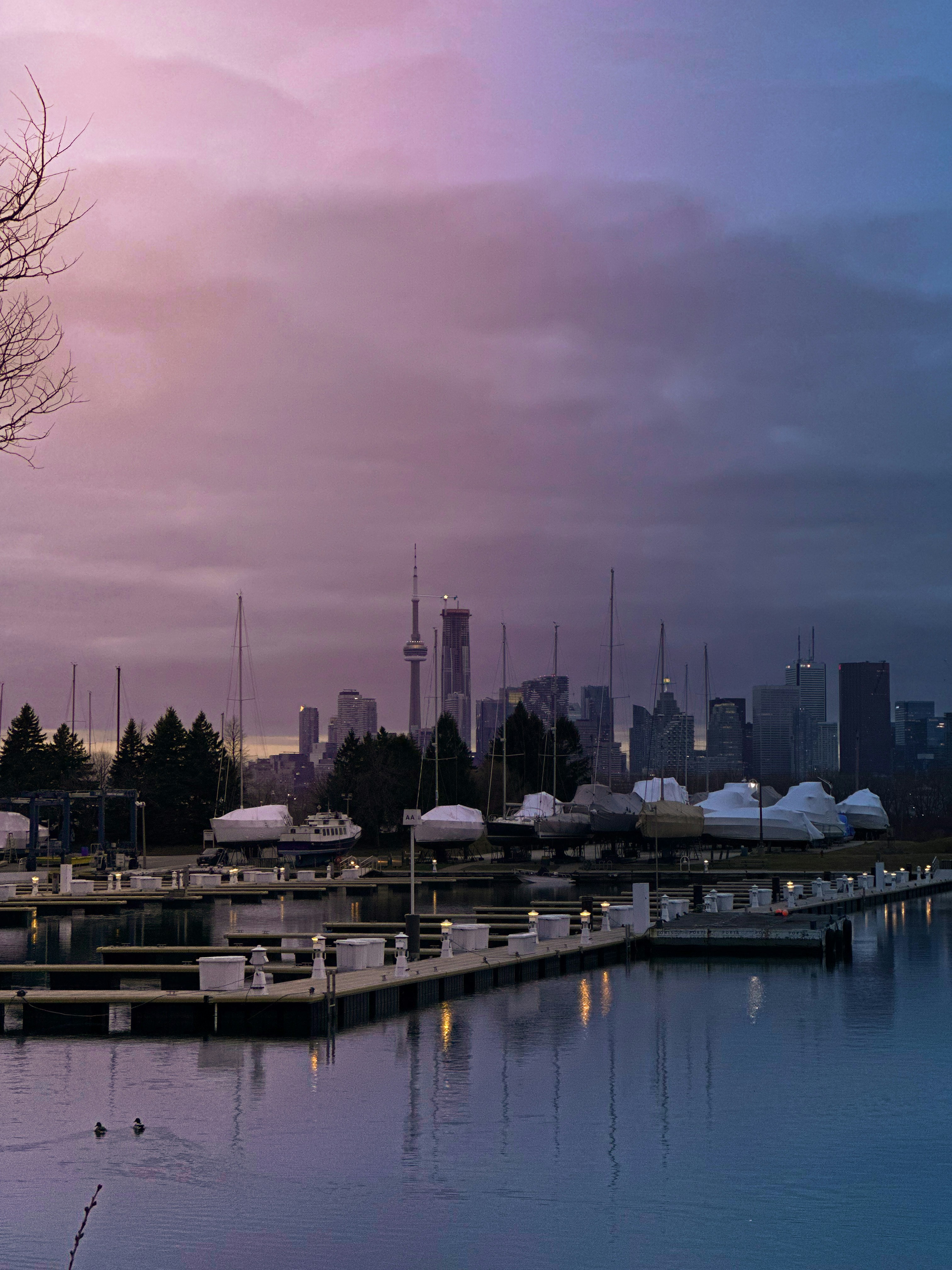 Dusk Marina Over Toronto Skyline
