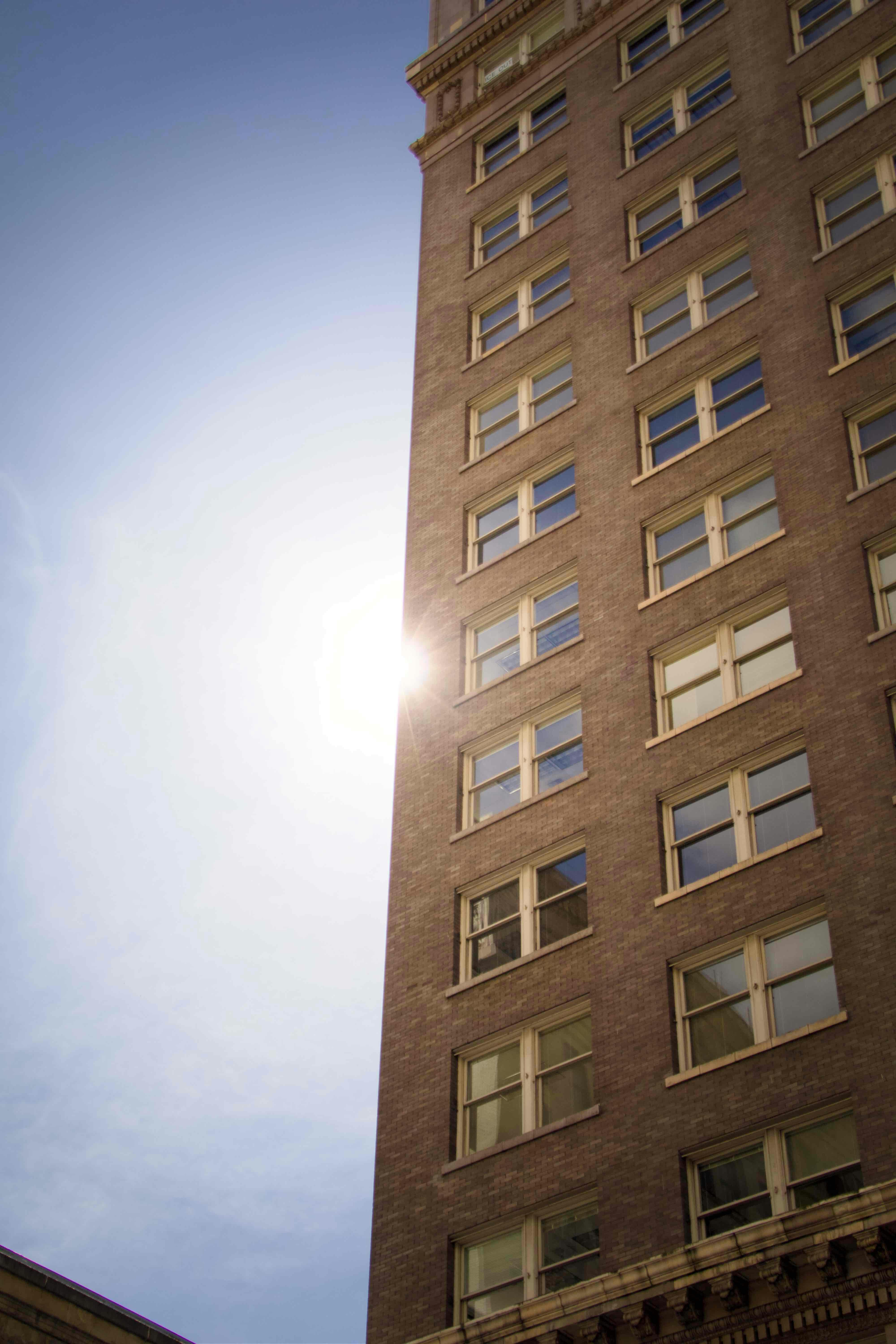 Sunburst Over the Brick Face