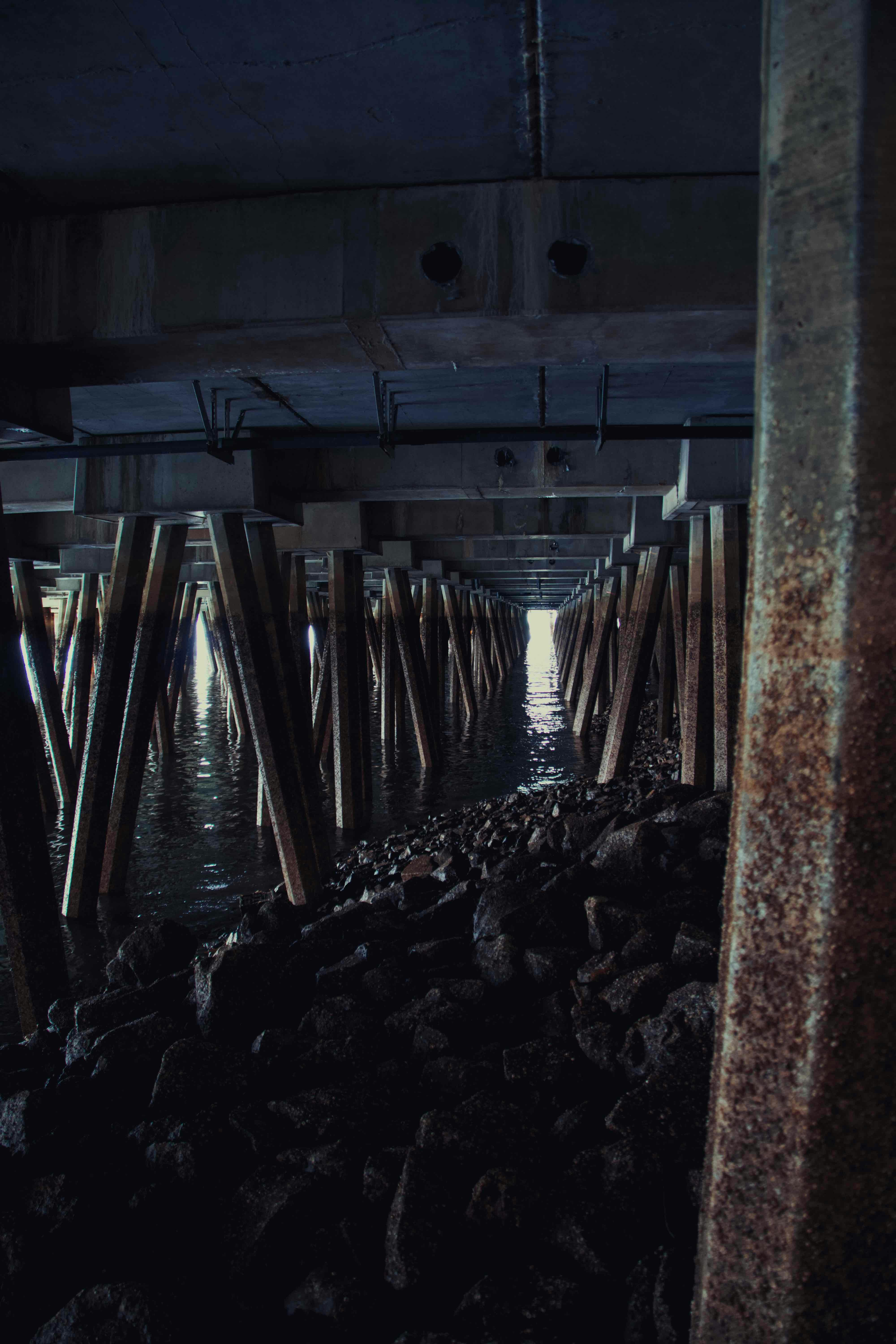 Underwater Pier Columns: A Silent Corridor to Light