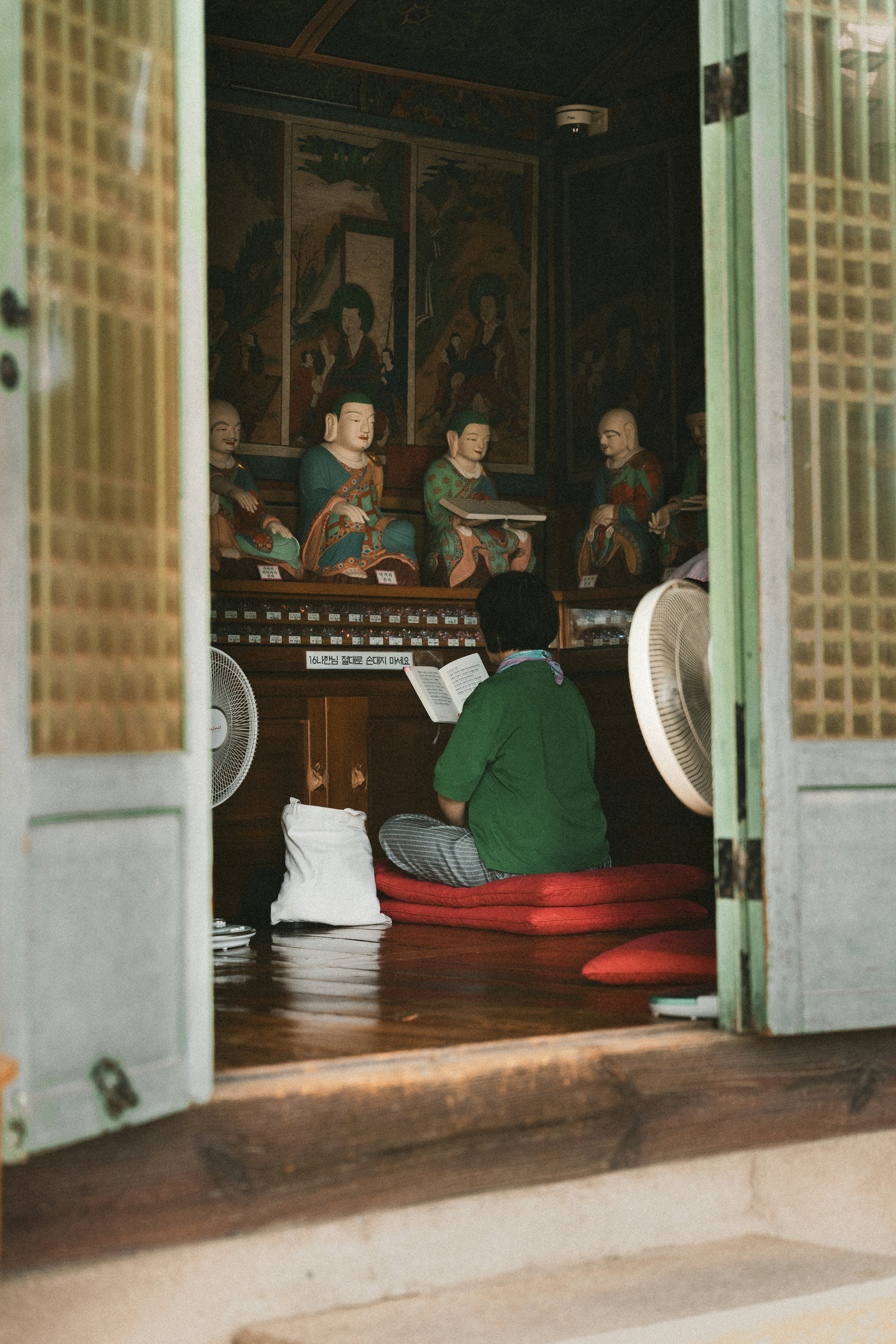 Zen Portrait in a Sepia-toned Shrine