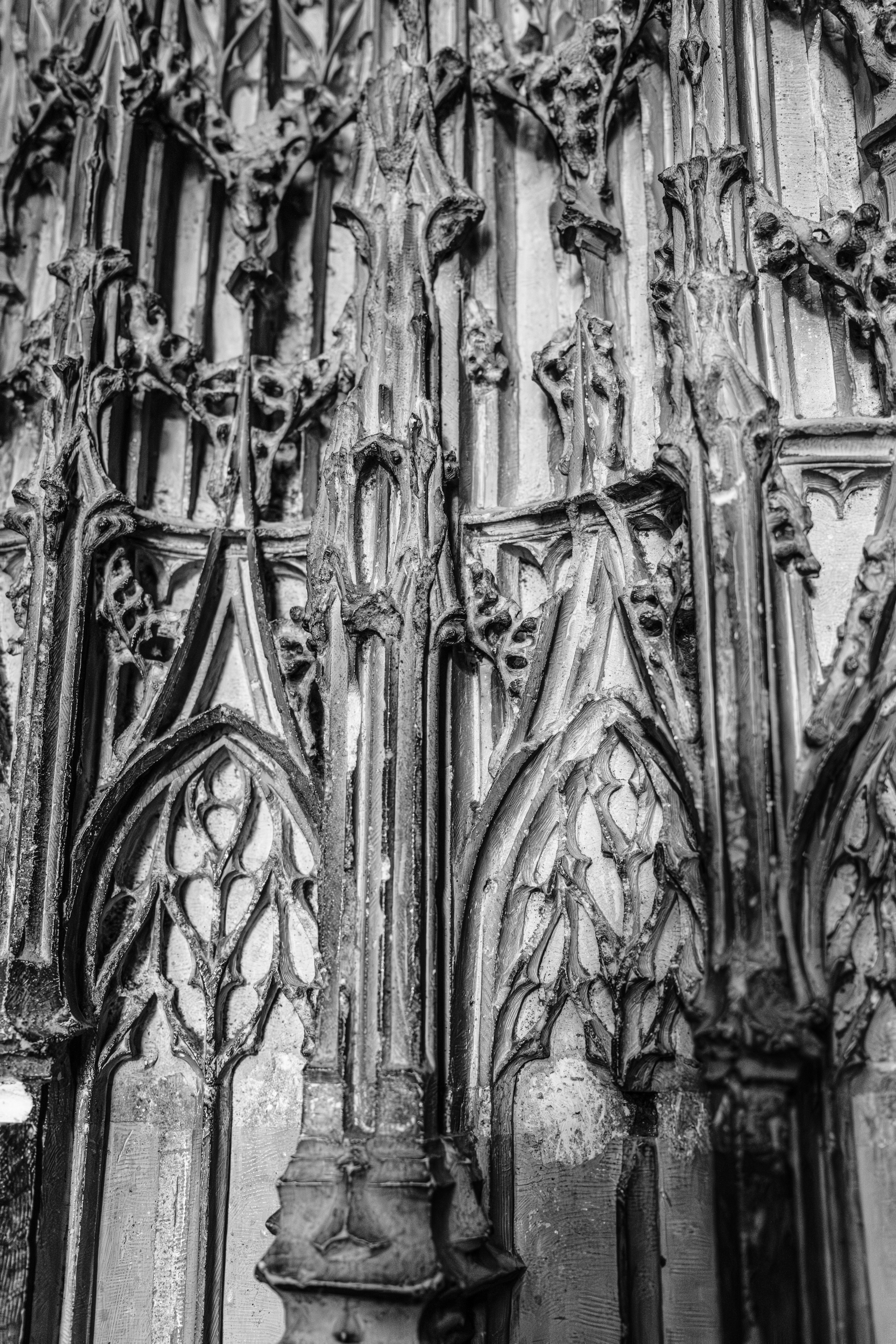 Gothic Carvings: A Close-Up of Silent Cathedral Stonework