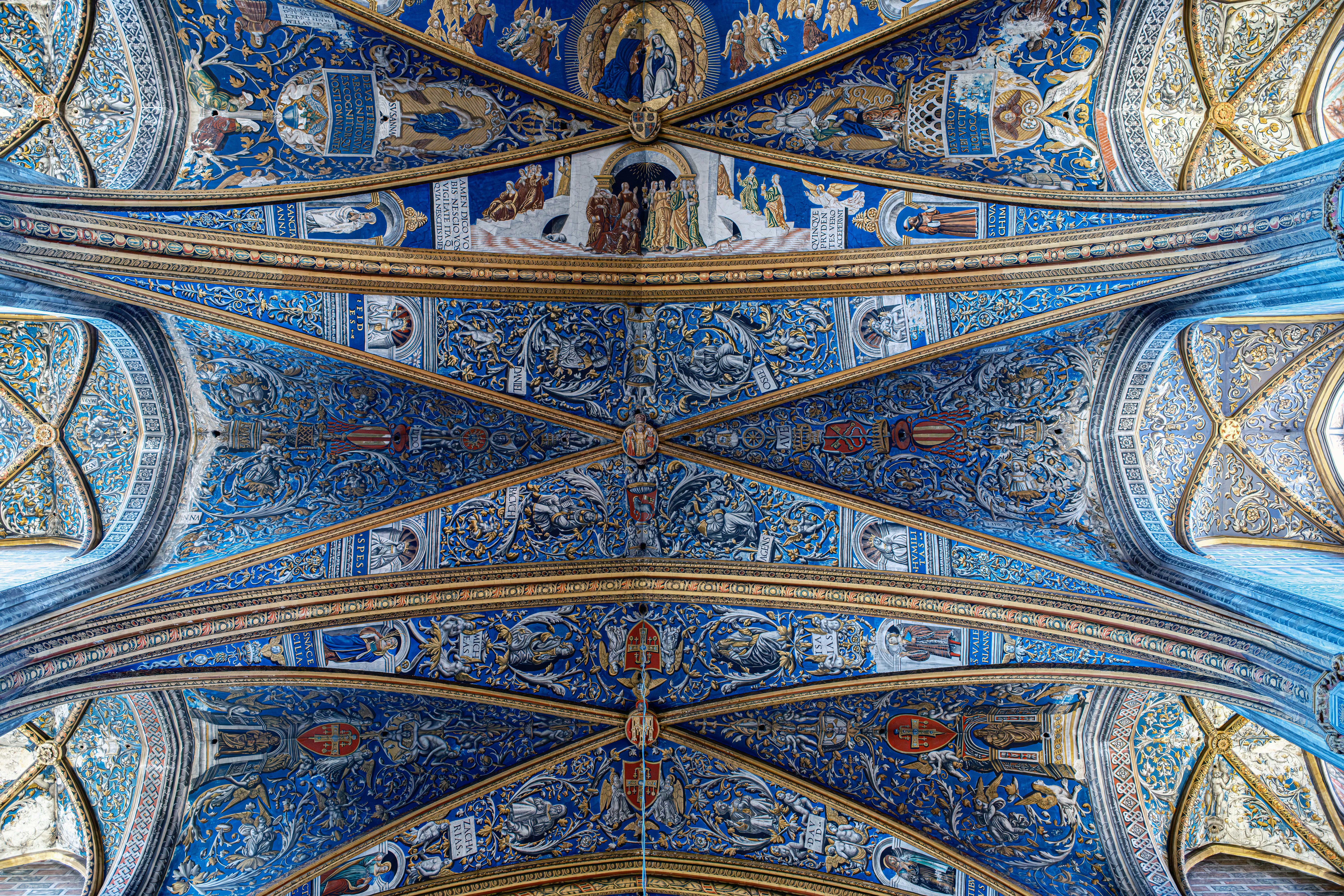Cobalt Vault: Vanishing Arches of a Sacred Sky