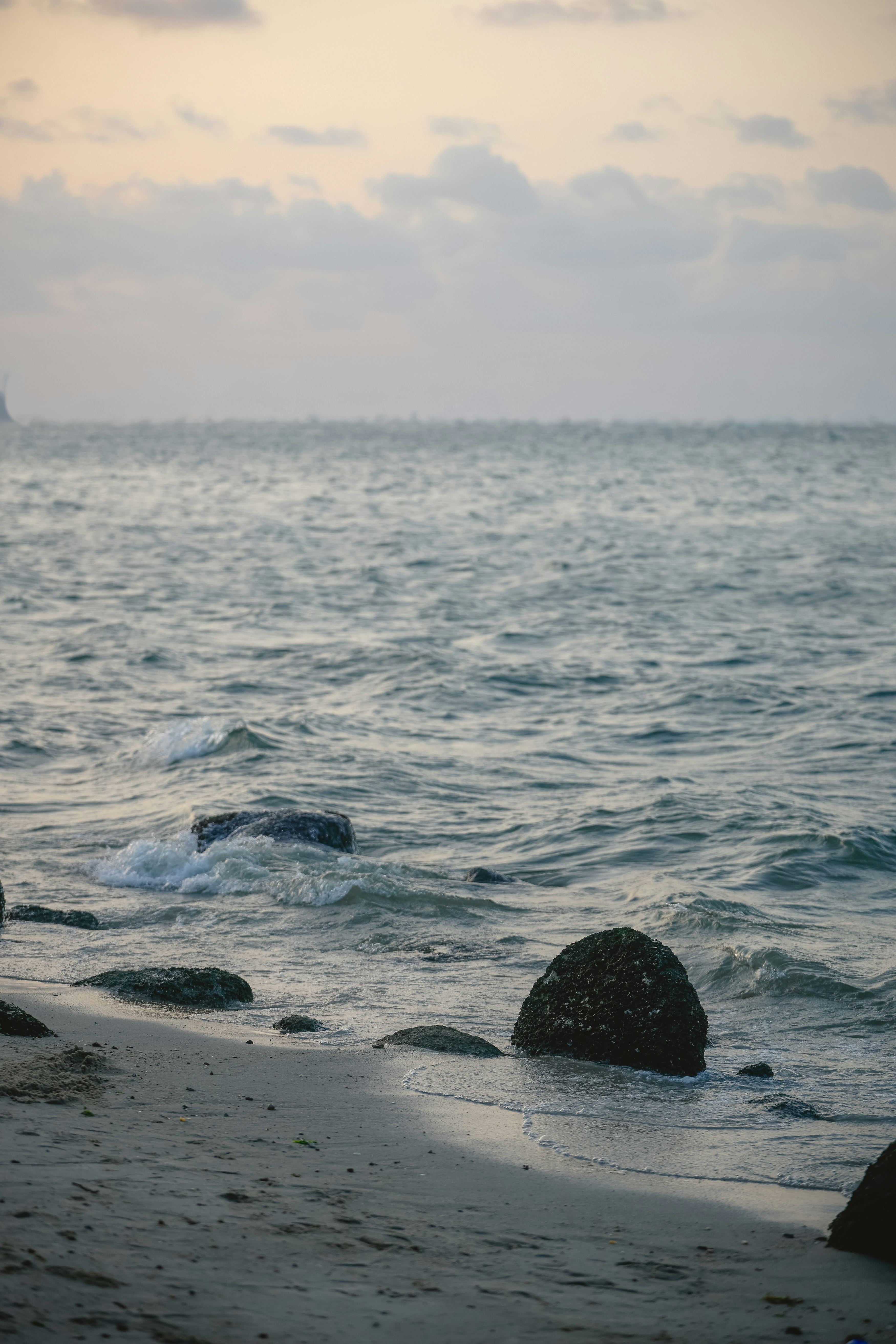 Rocks at the Edge: Quiet Sea Meeting Shore