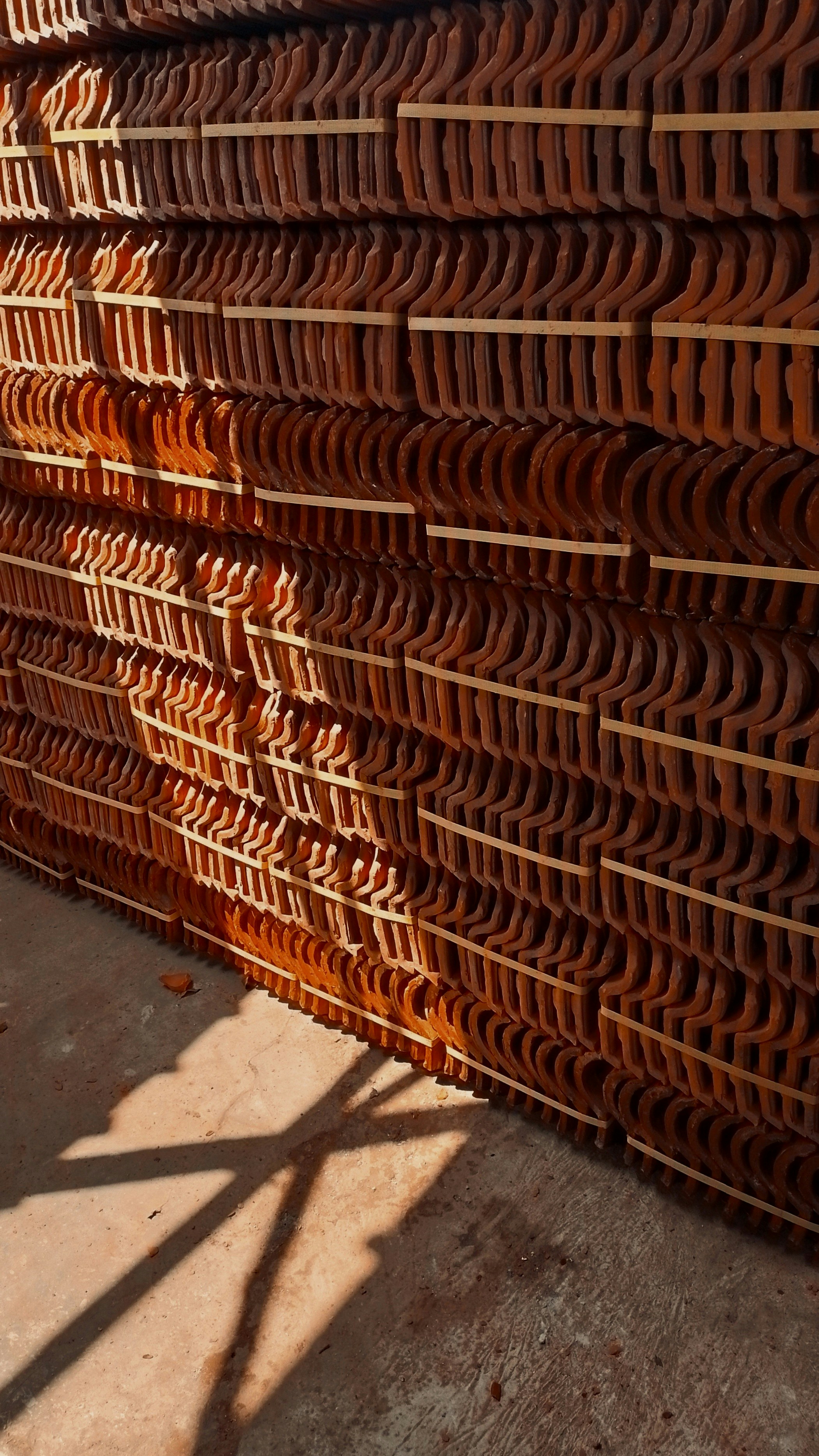 Sunlit Rows of Terracotta Ribbons