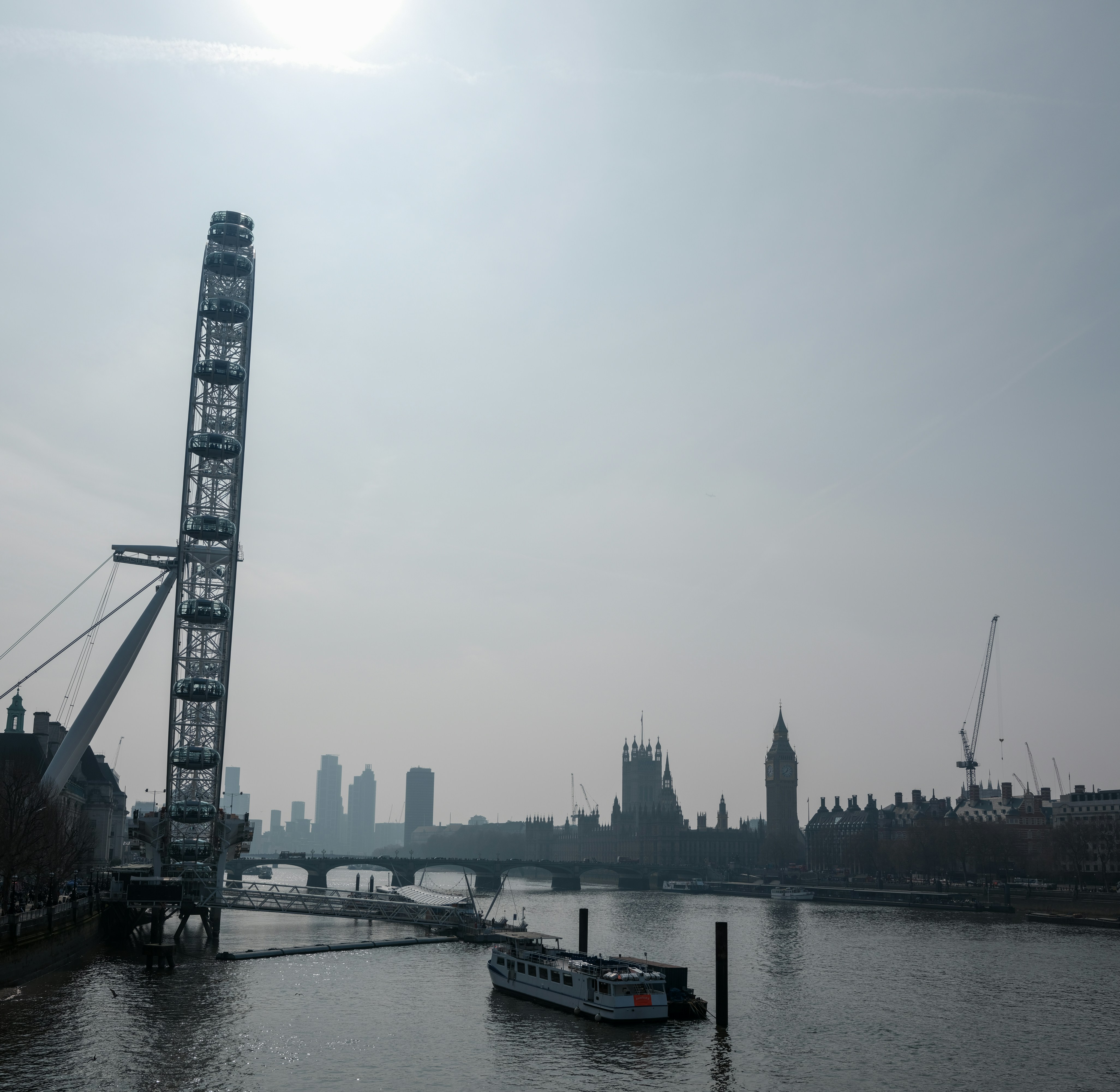 London Eye and River Thames: Quiet Morning at the Water's Edge