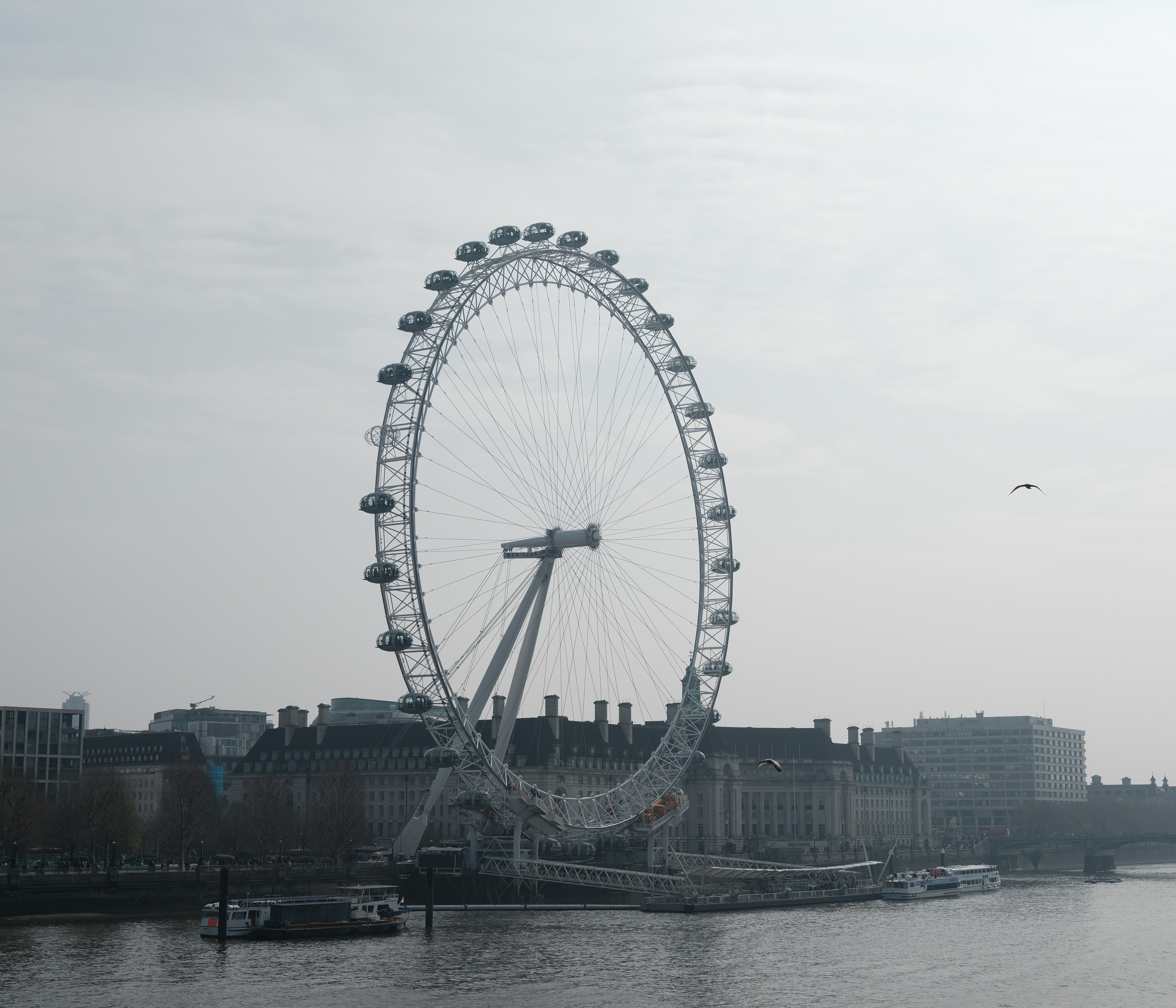 London Eye Over the Thames at Dusk