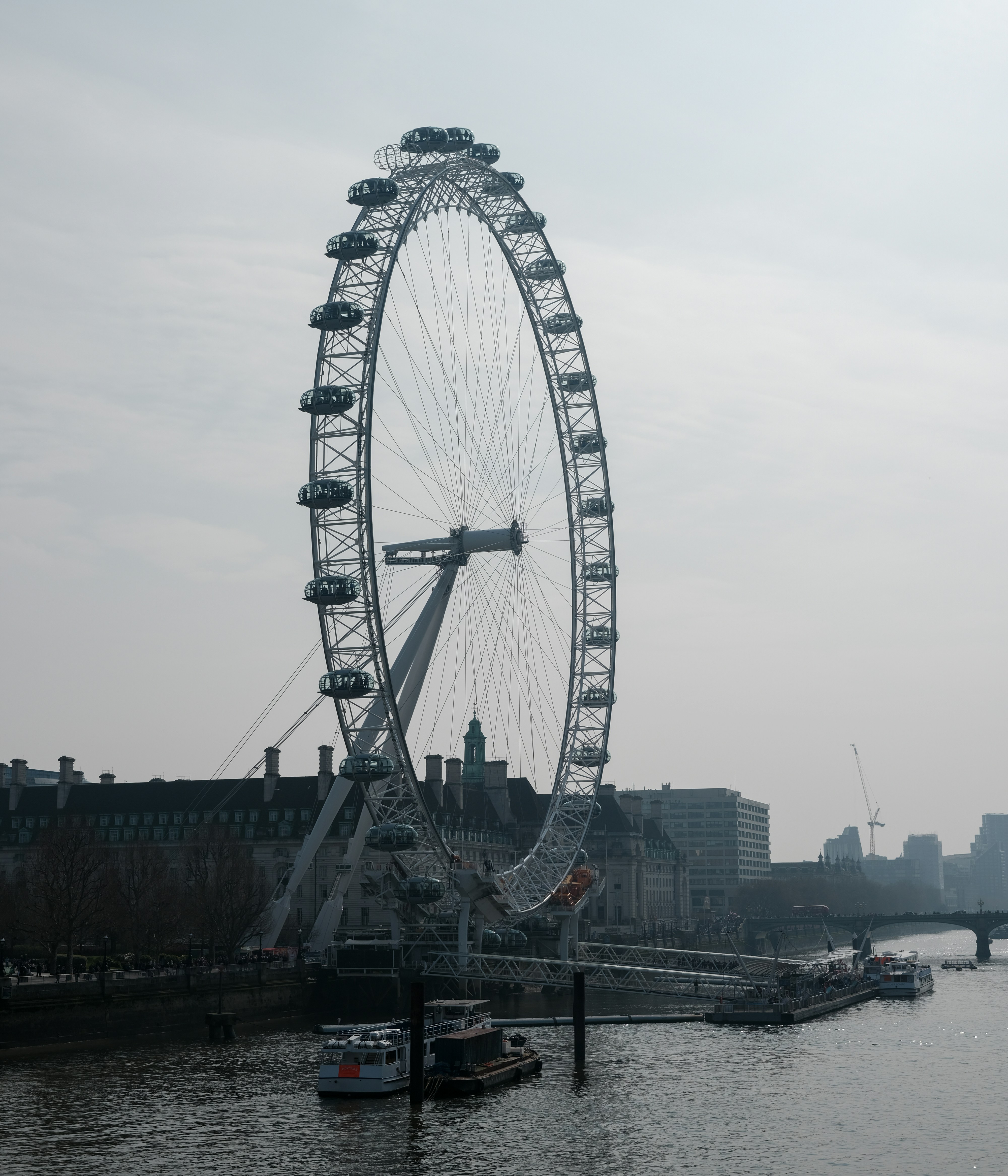 London Eye on the Thames at Dusk