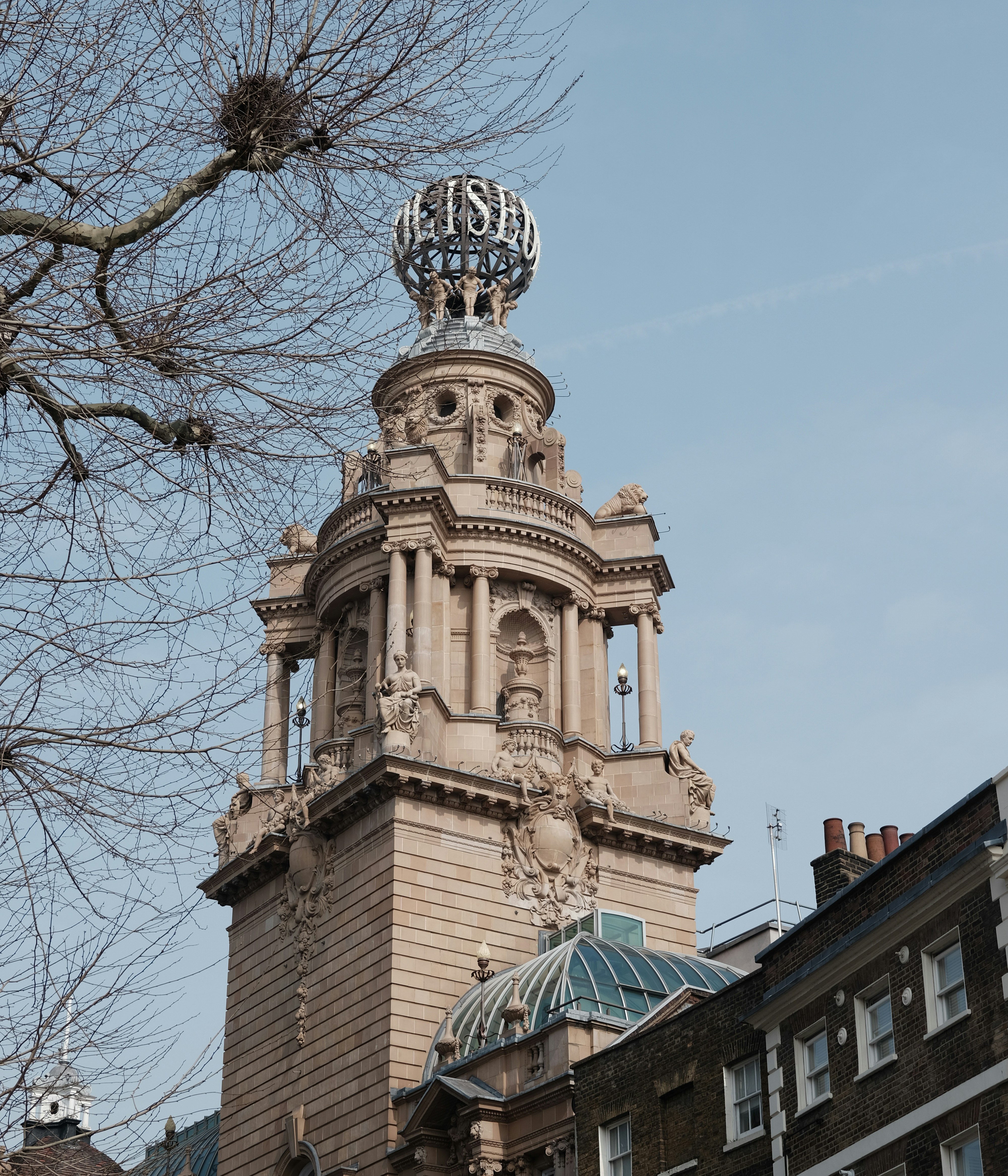 Ornate City Dome: Stone Tower Reaching Toward the Sky