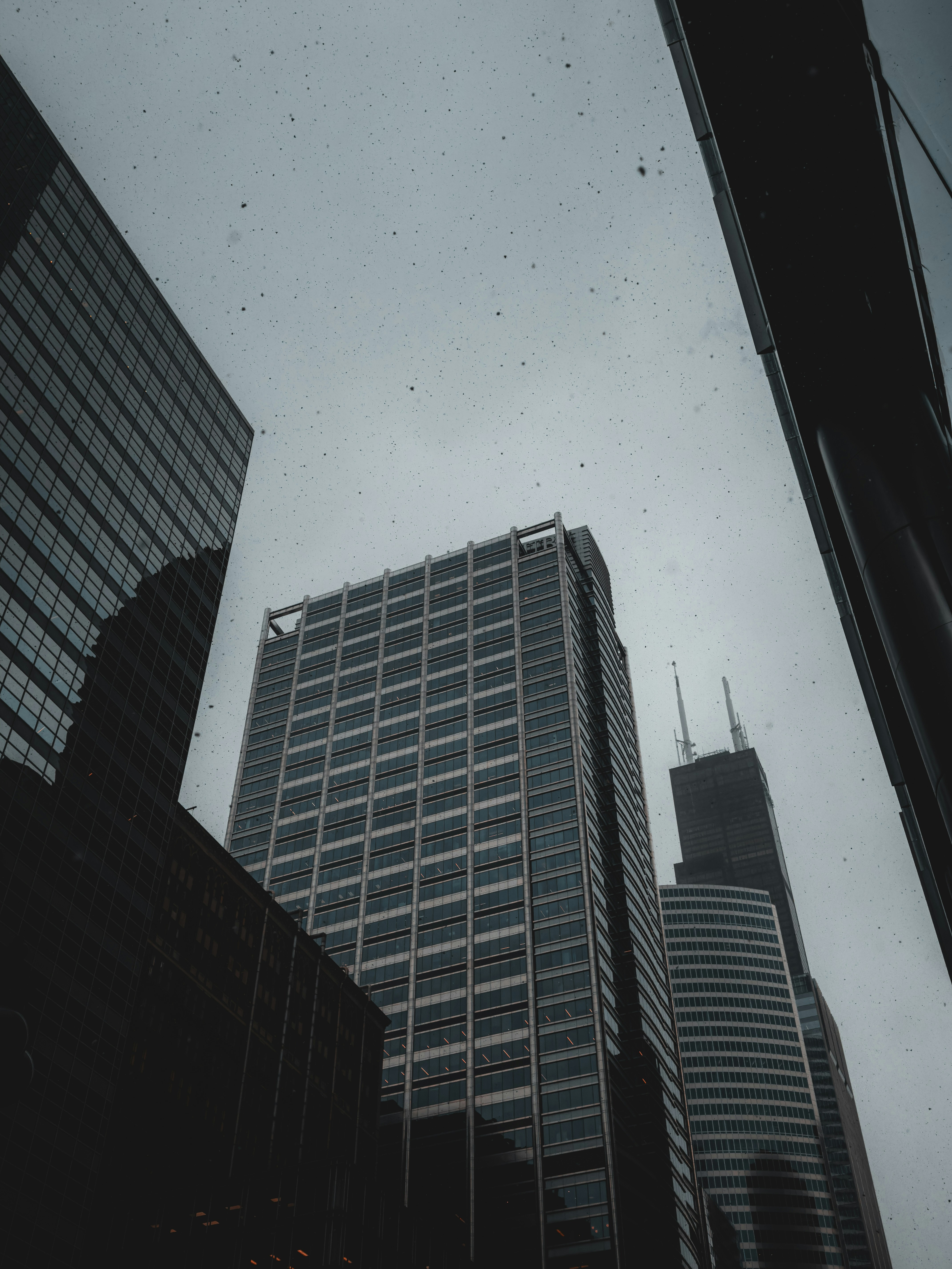 Rainy City Skyline Reaches for the Sky