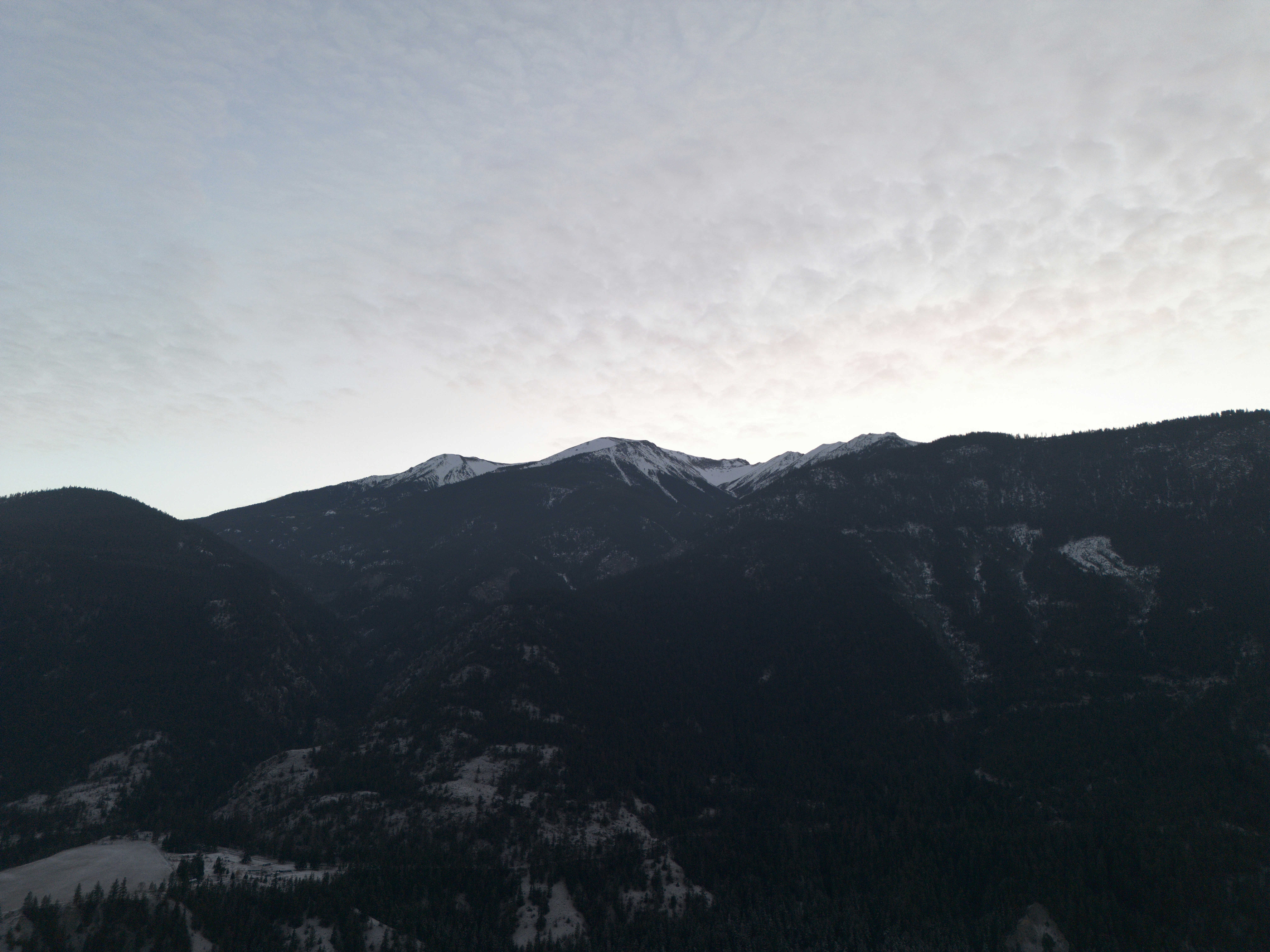 Distant Snow-lit Ridge at Dawn