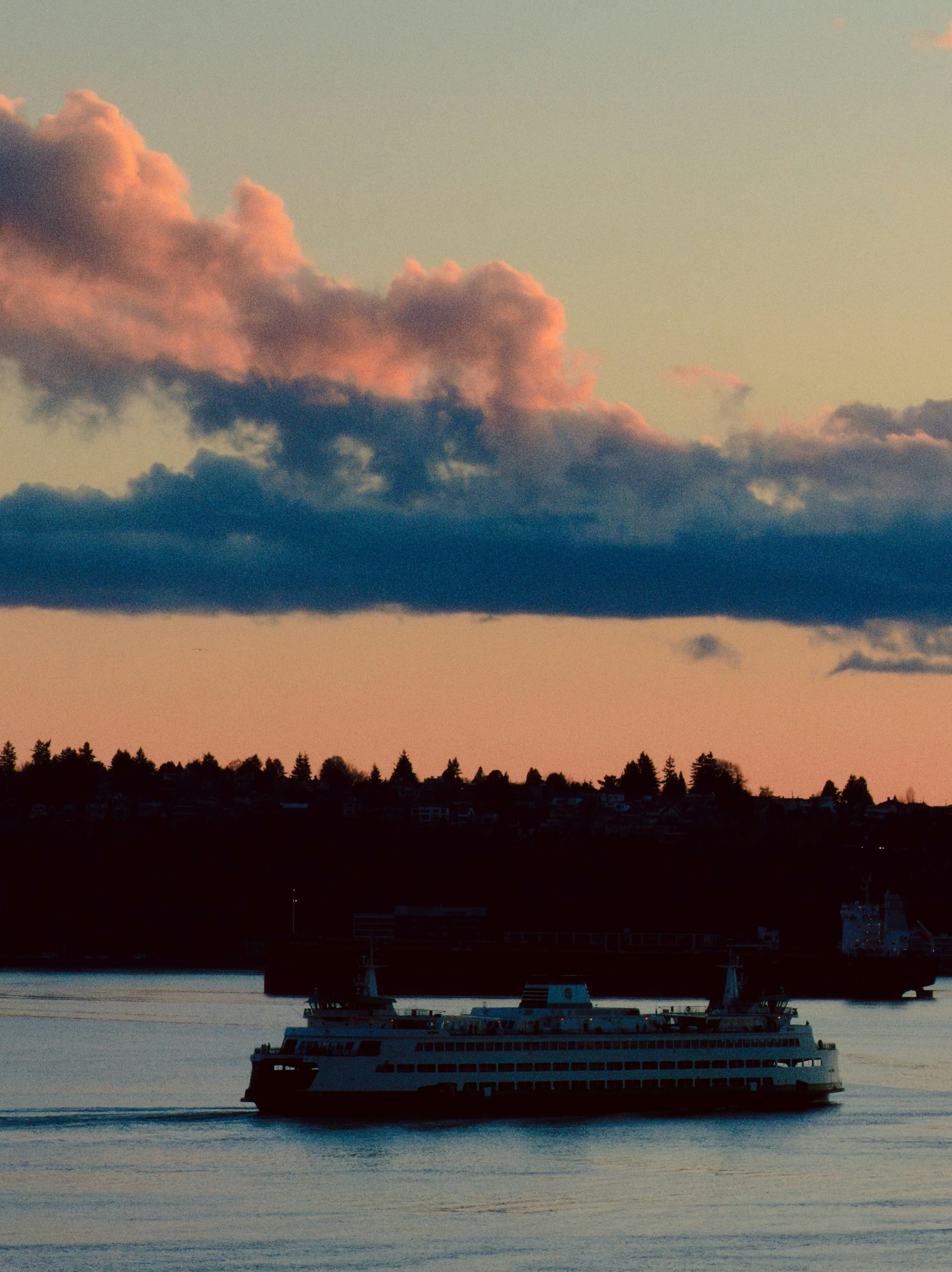Sunset Passage: A Ferry Traces the Quiet Waterfront