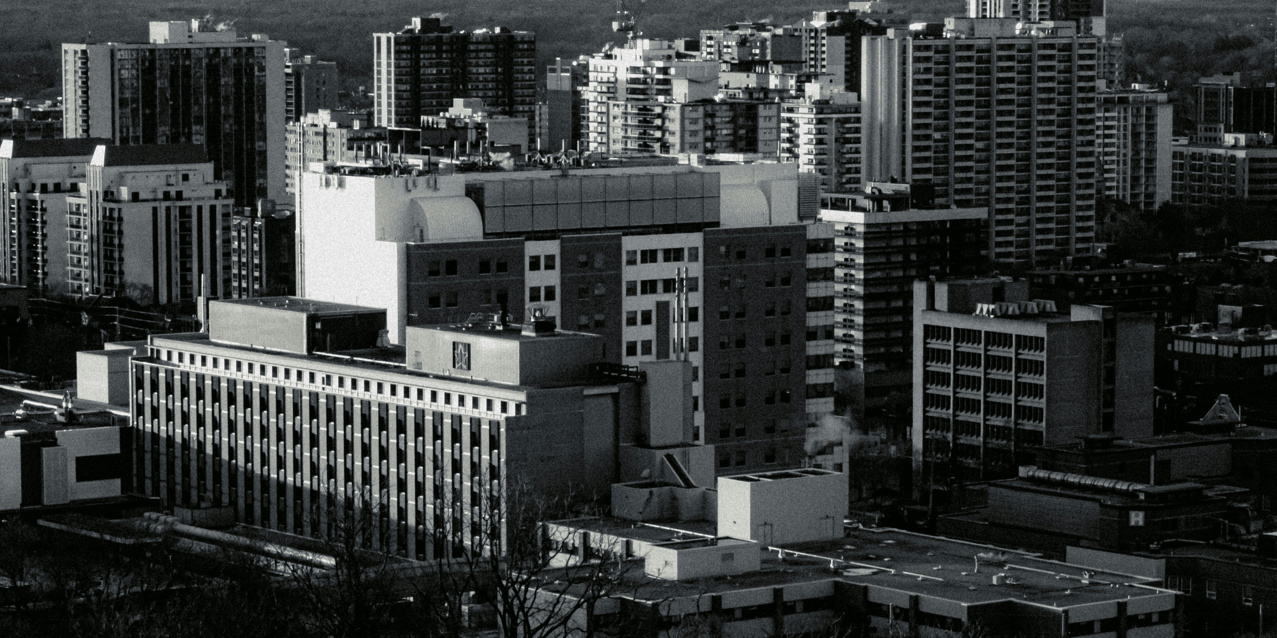 Concrete Cityscape: A Quiet Crown of Skyscrapers at Dusk