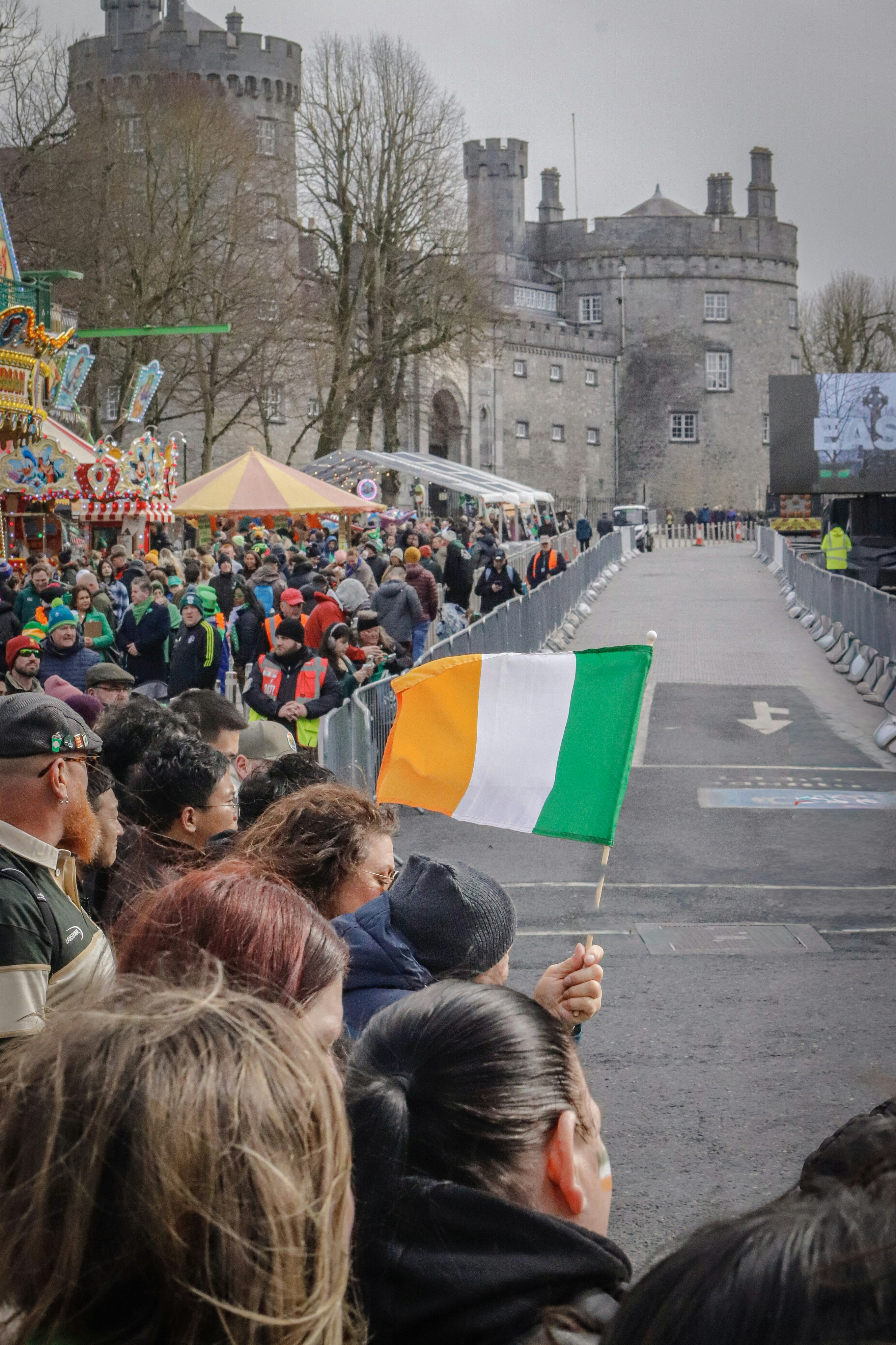 Irish Flag Heralds the Parade along Castle Street