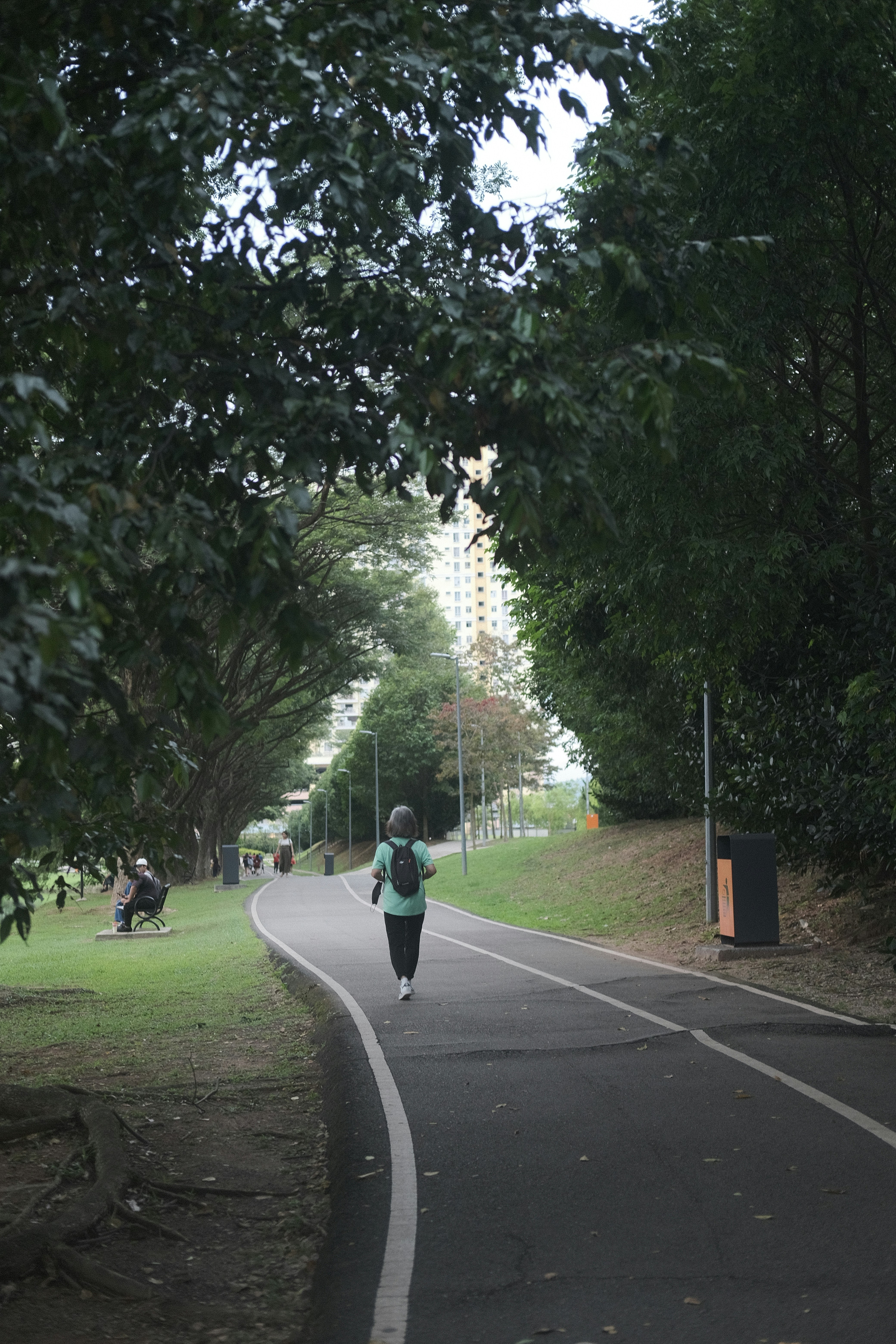 Traveler on a Quiet Riverside Path