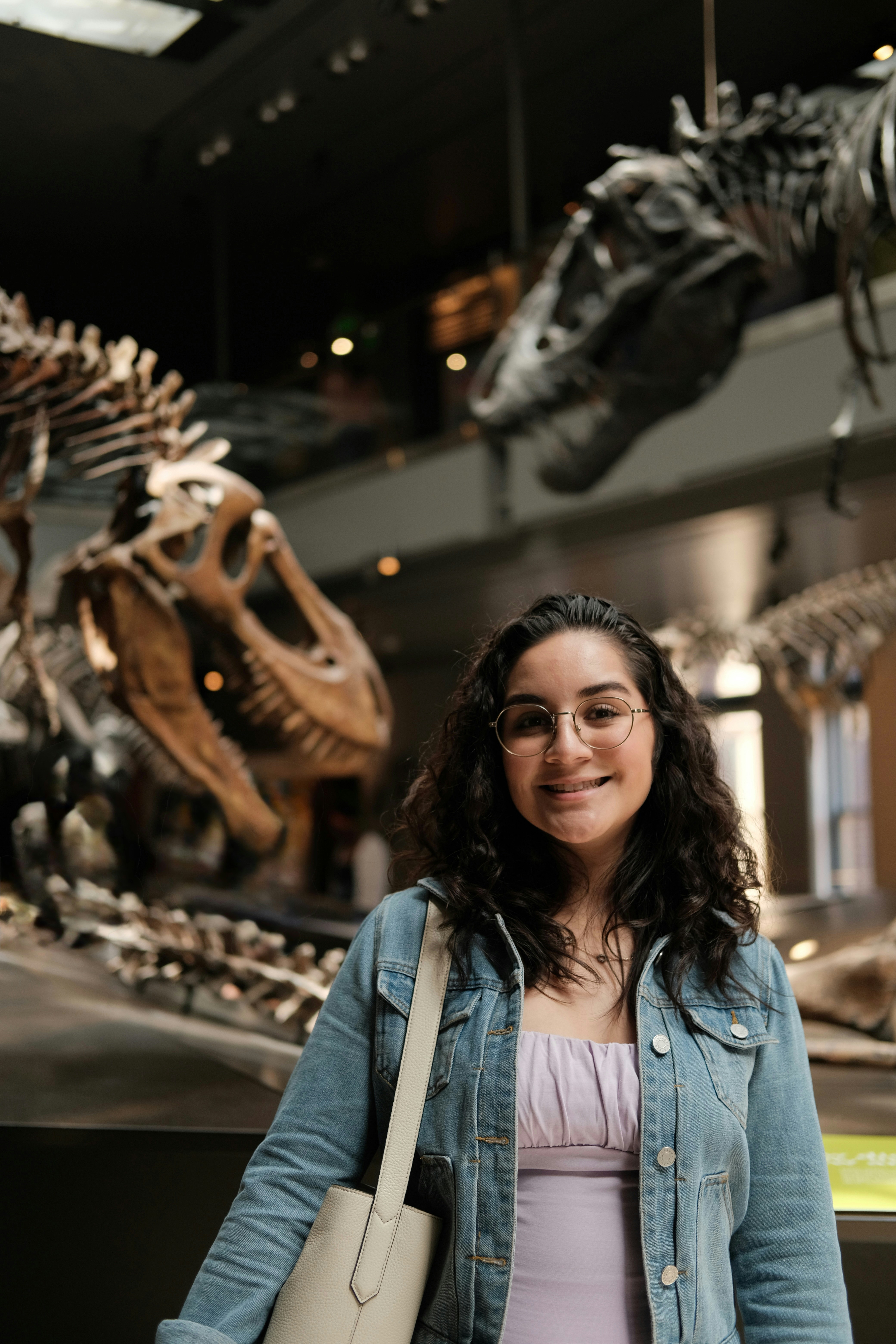 Curious Visitor in a Dino Hall