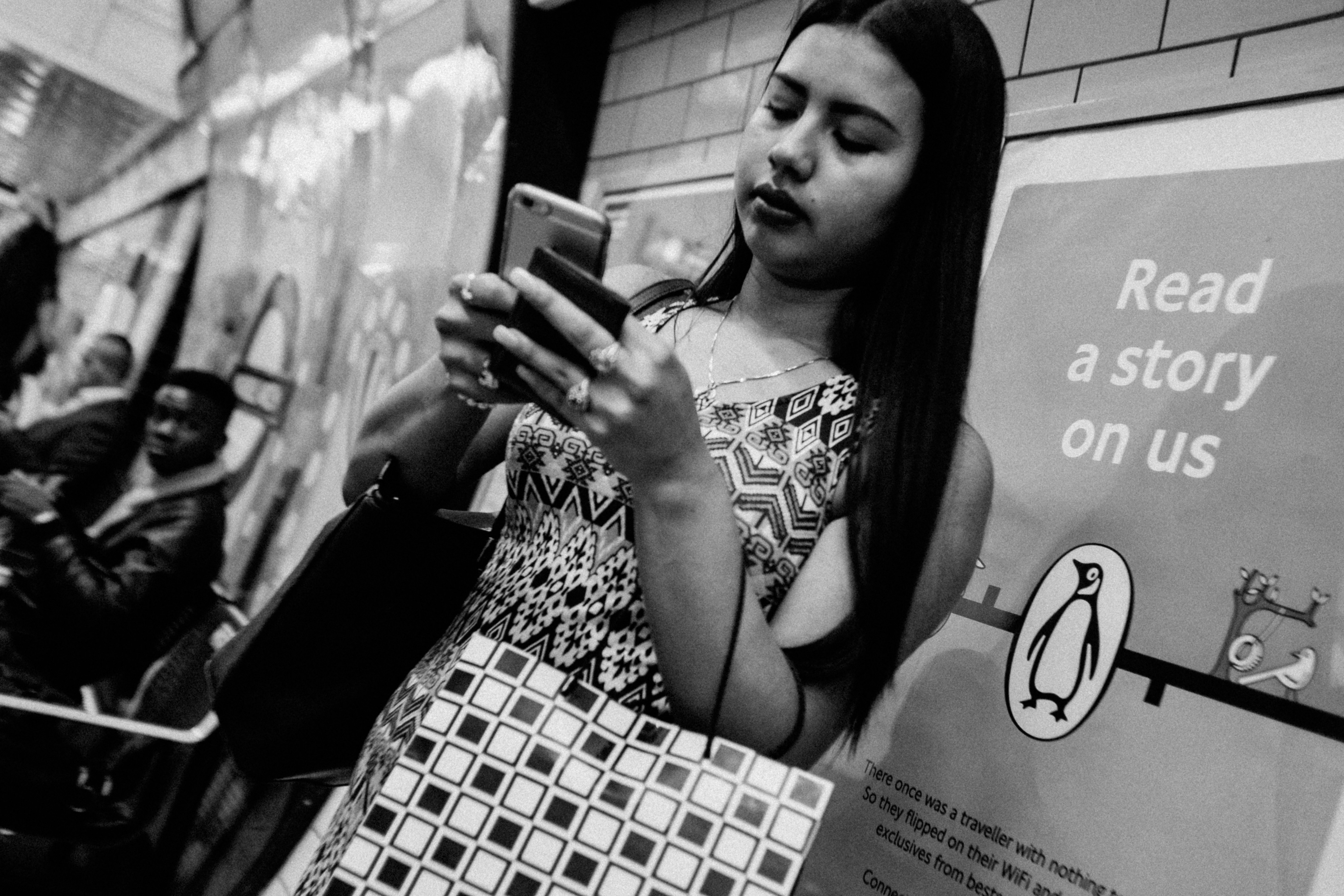 Glance at the Metro: A Quiet Moment with a Self-Contained World