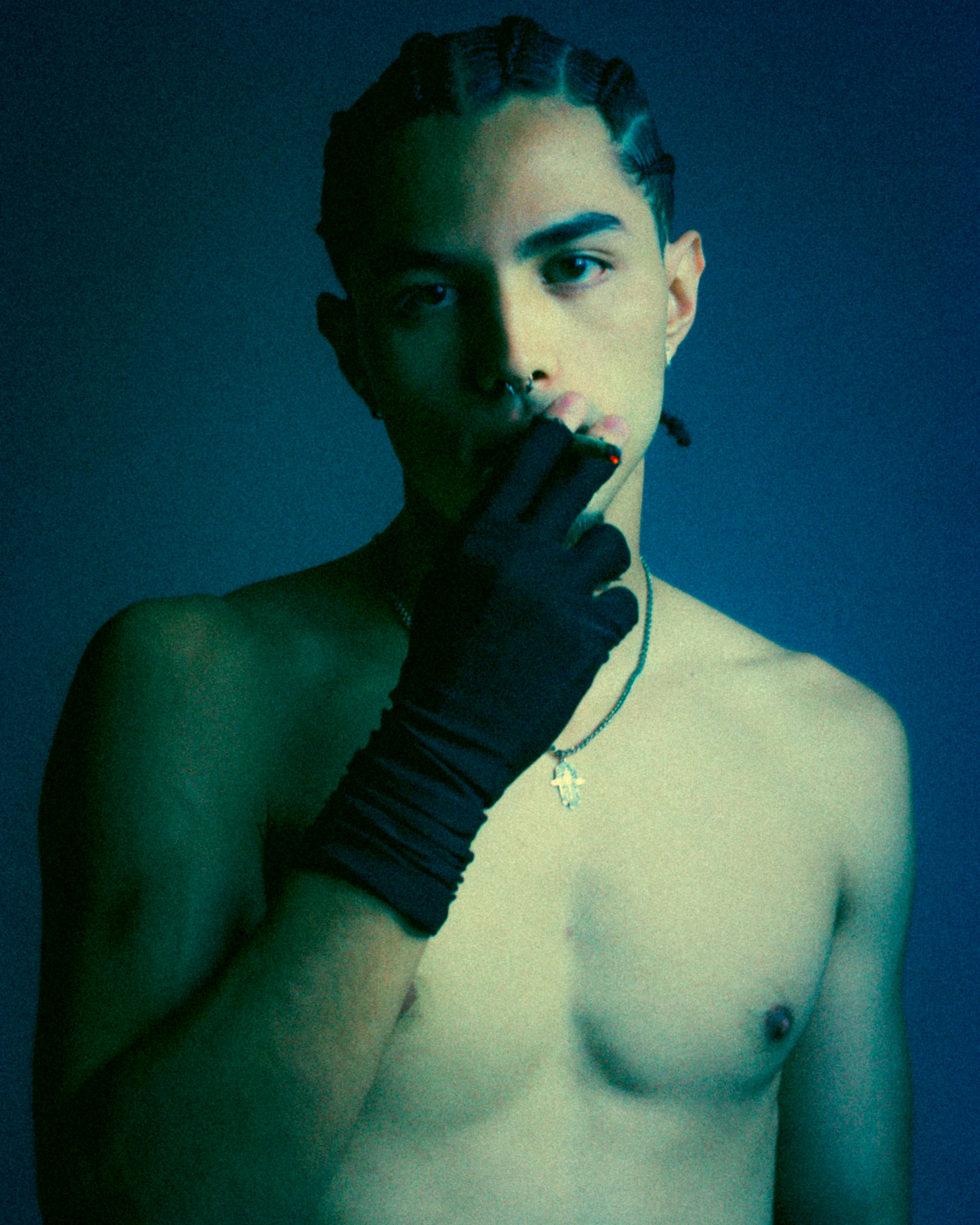 Blue-Hued Gaze: A Quiet Rebellion