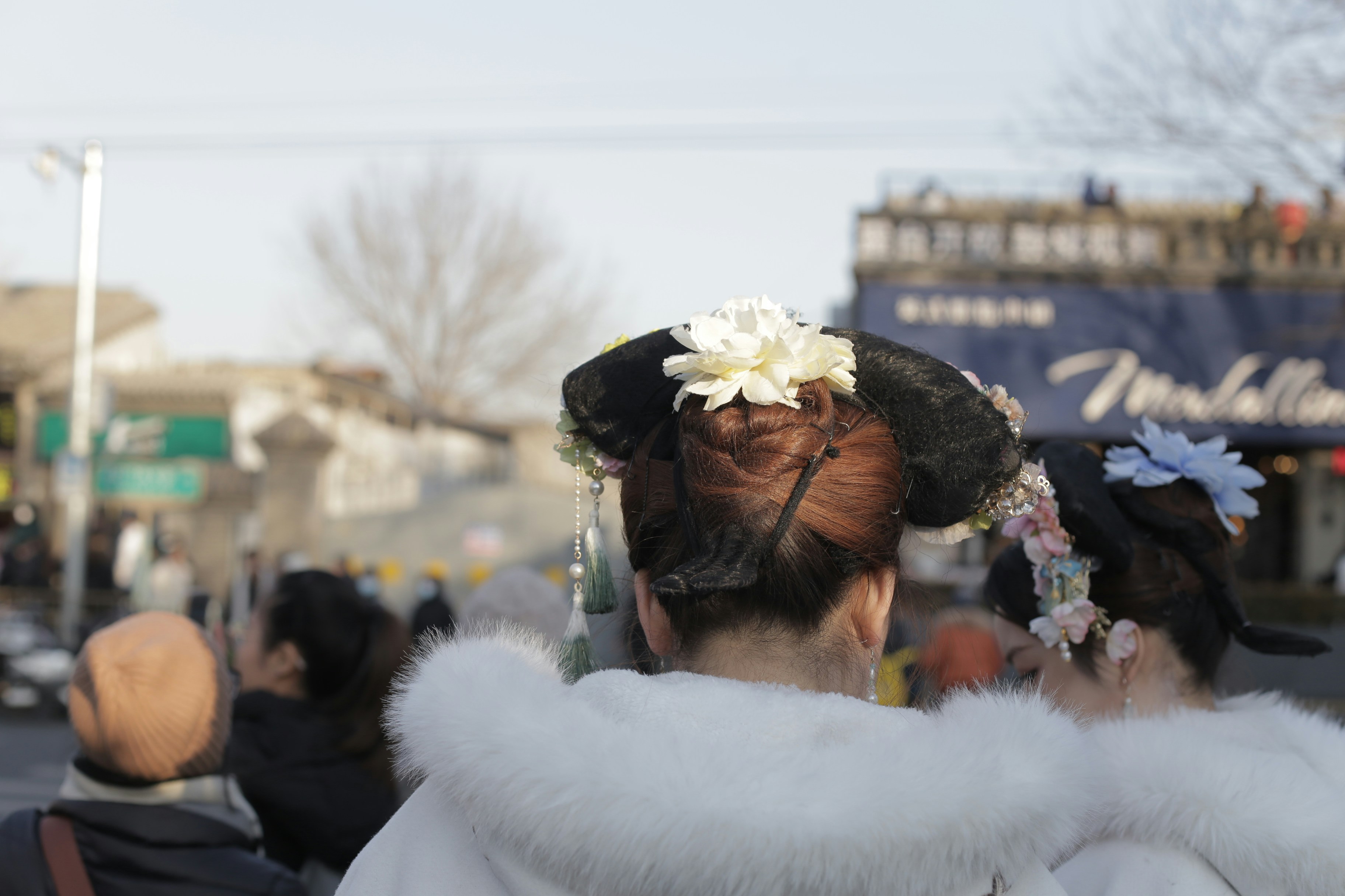 Crowd in Costume: Floral Headpieces and Velvet Ears in a Festival Procession