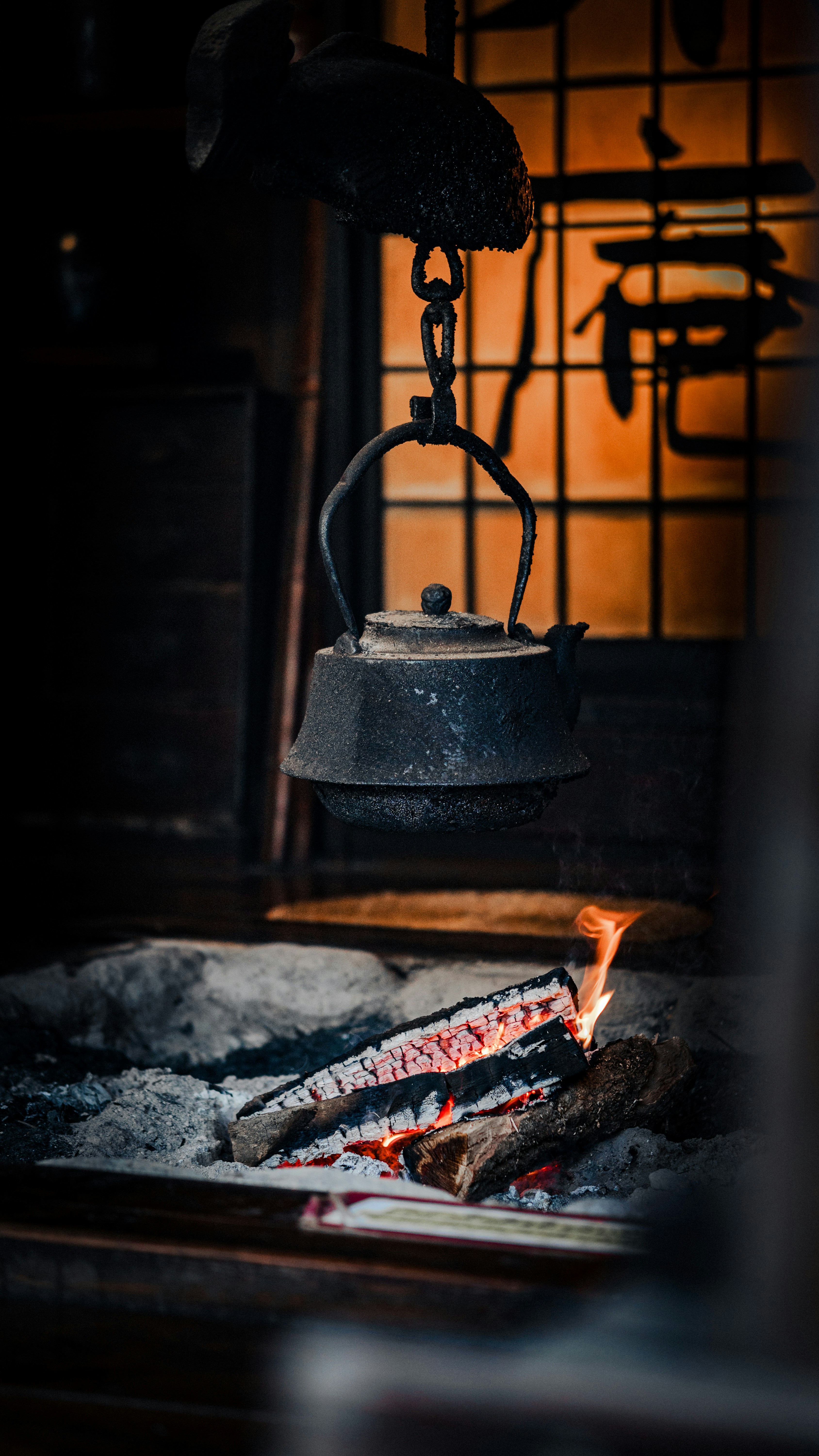 Hanging Kettle over Ember Glow