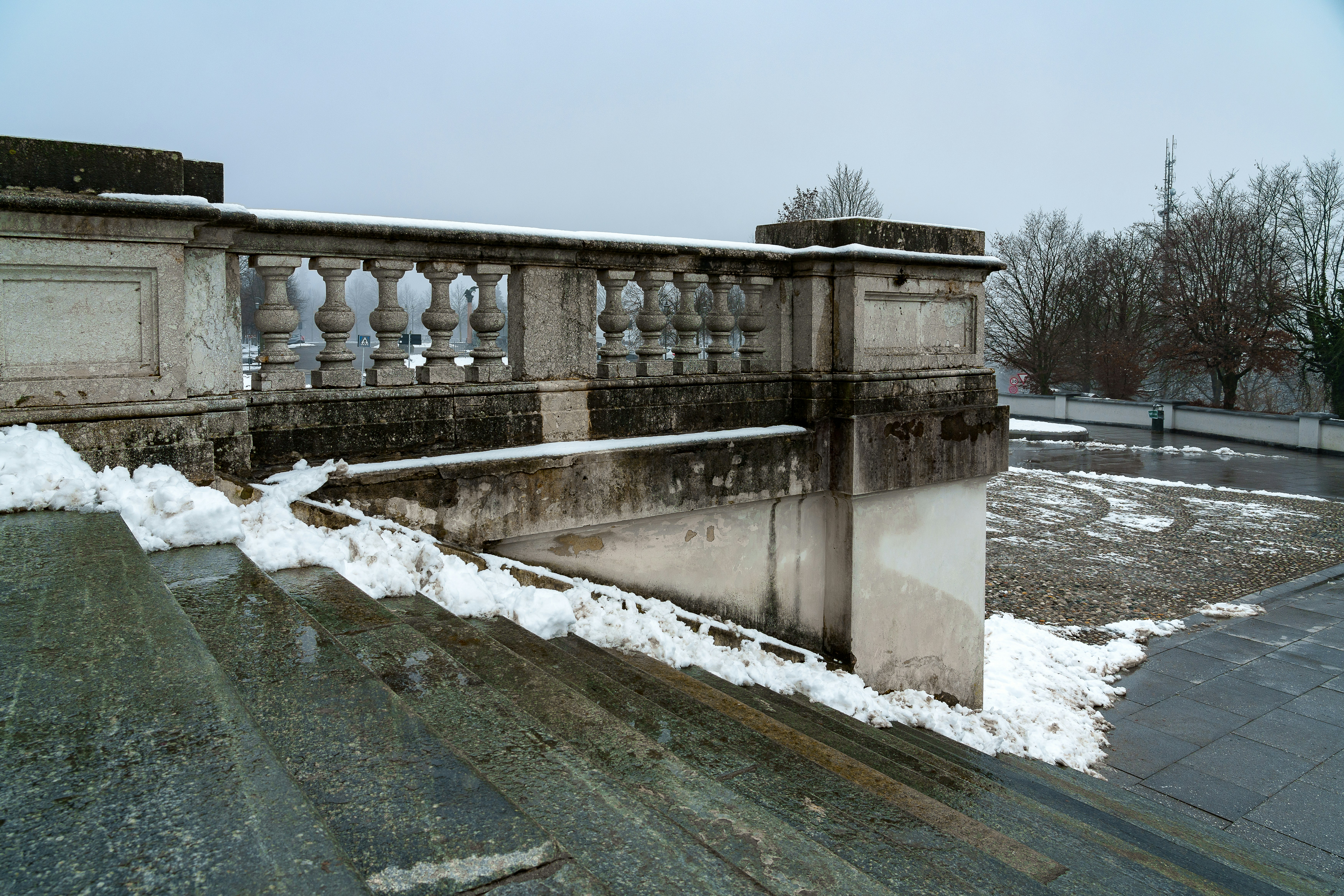 Snow on the Veranda: A Quiet Terrace Under Winter Light