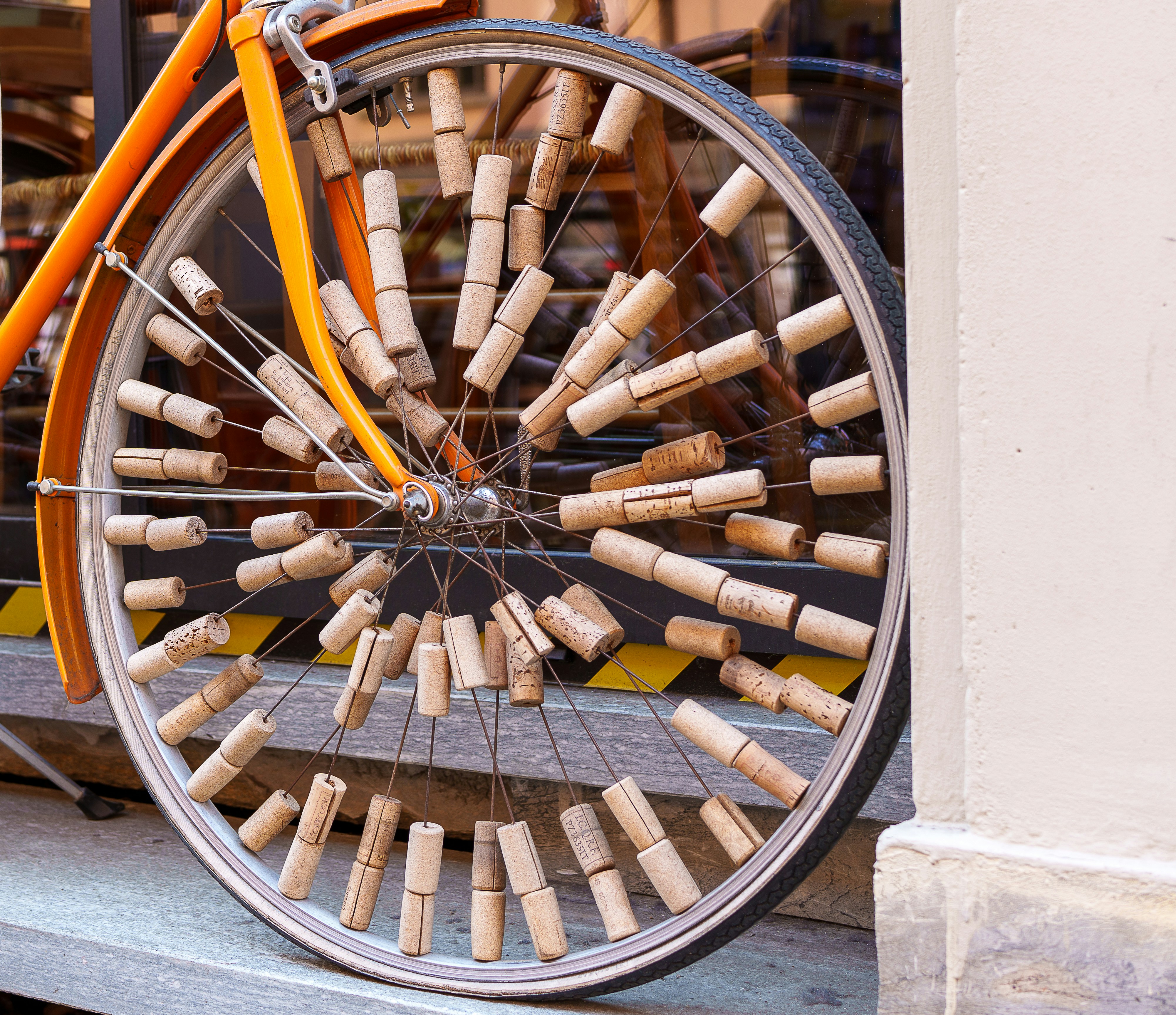 Cobbled Symphony: A Wheel of Cork and Steel
