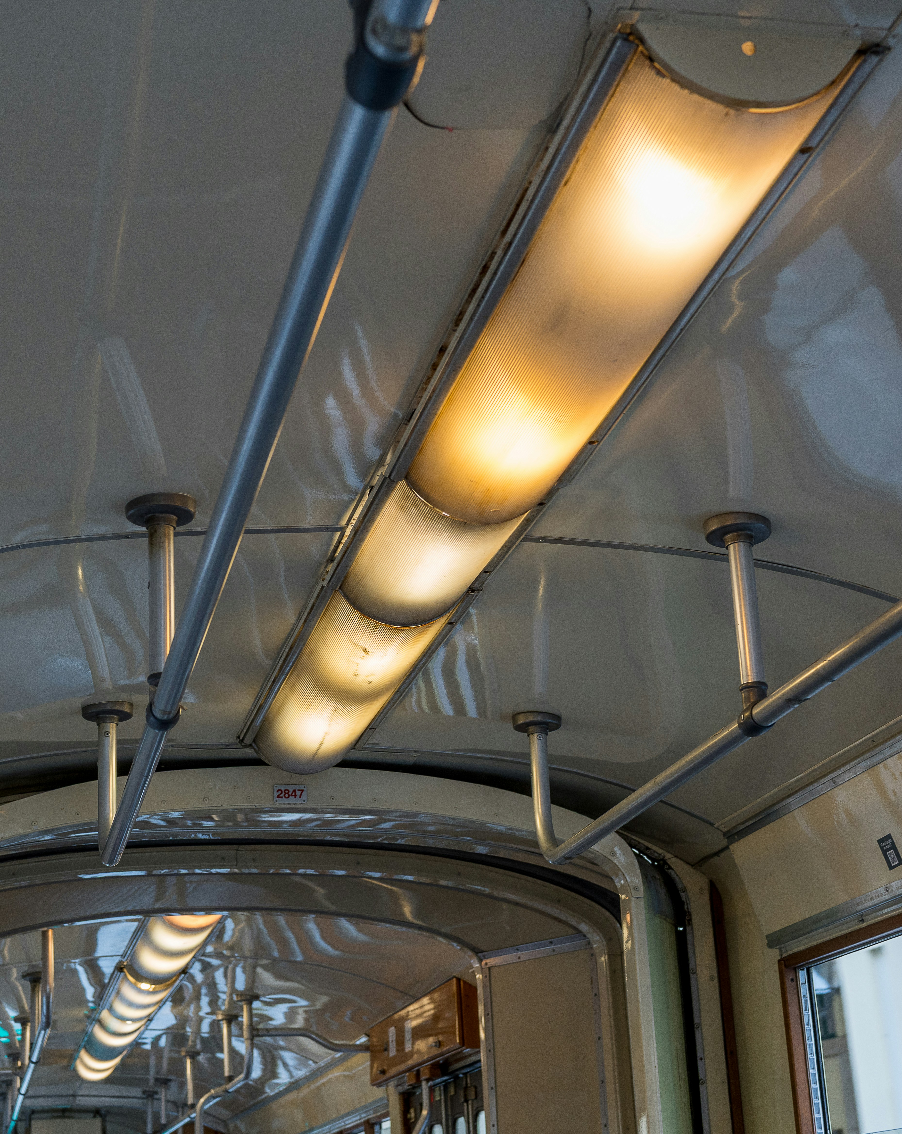 Fluorescent Corridor: A Neon-lit Subway Moment
