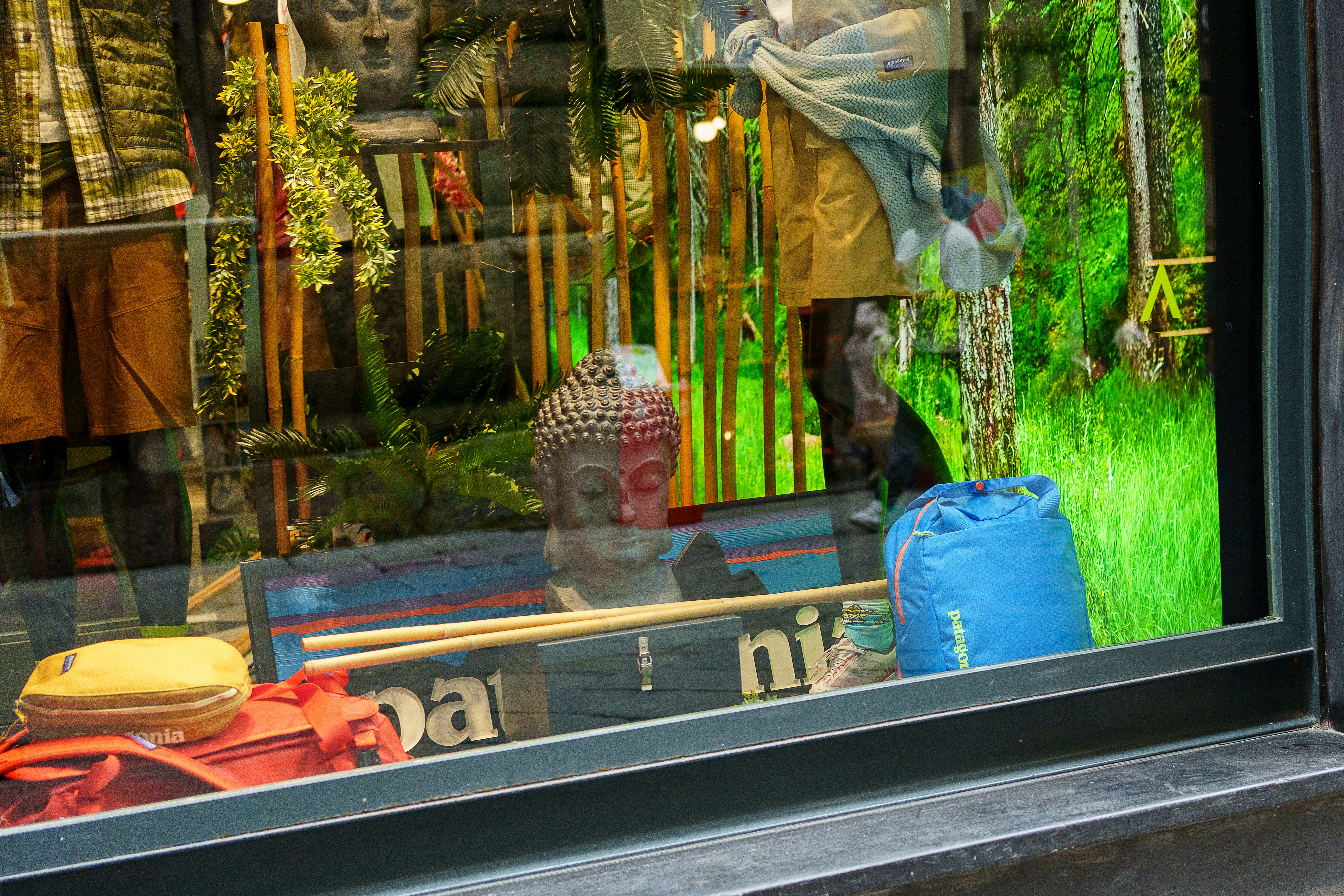 Reflections and Buddha: a Surprising Window Frame Portrait