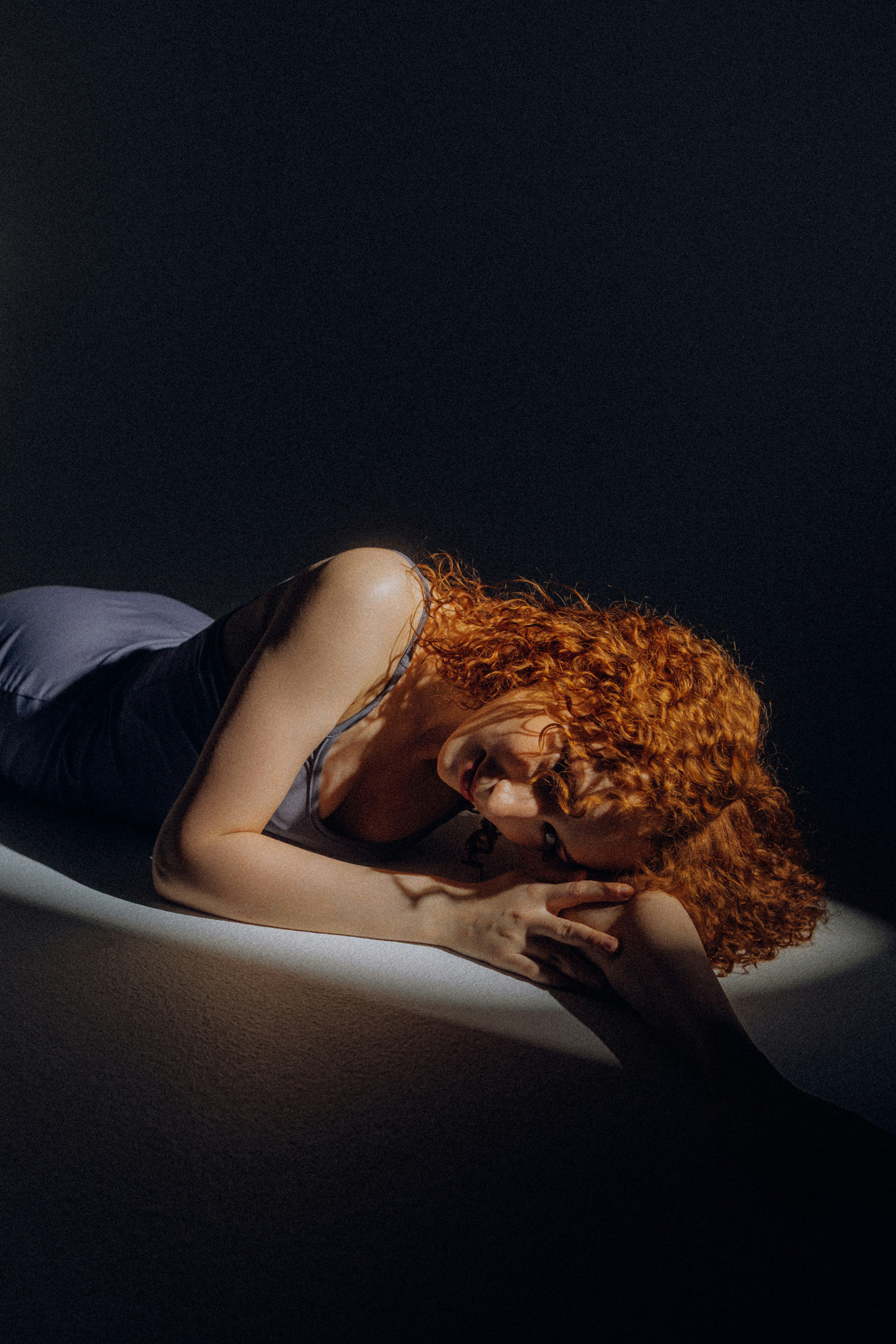 Red-Locked in Nightlight: A Quiet Rest on Sand