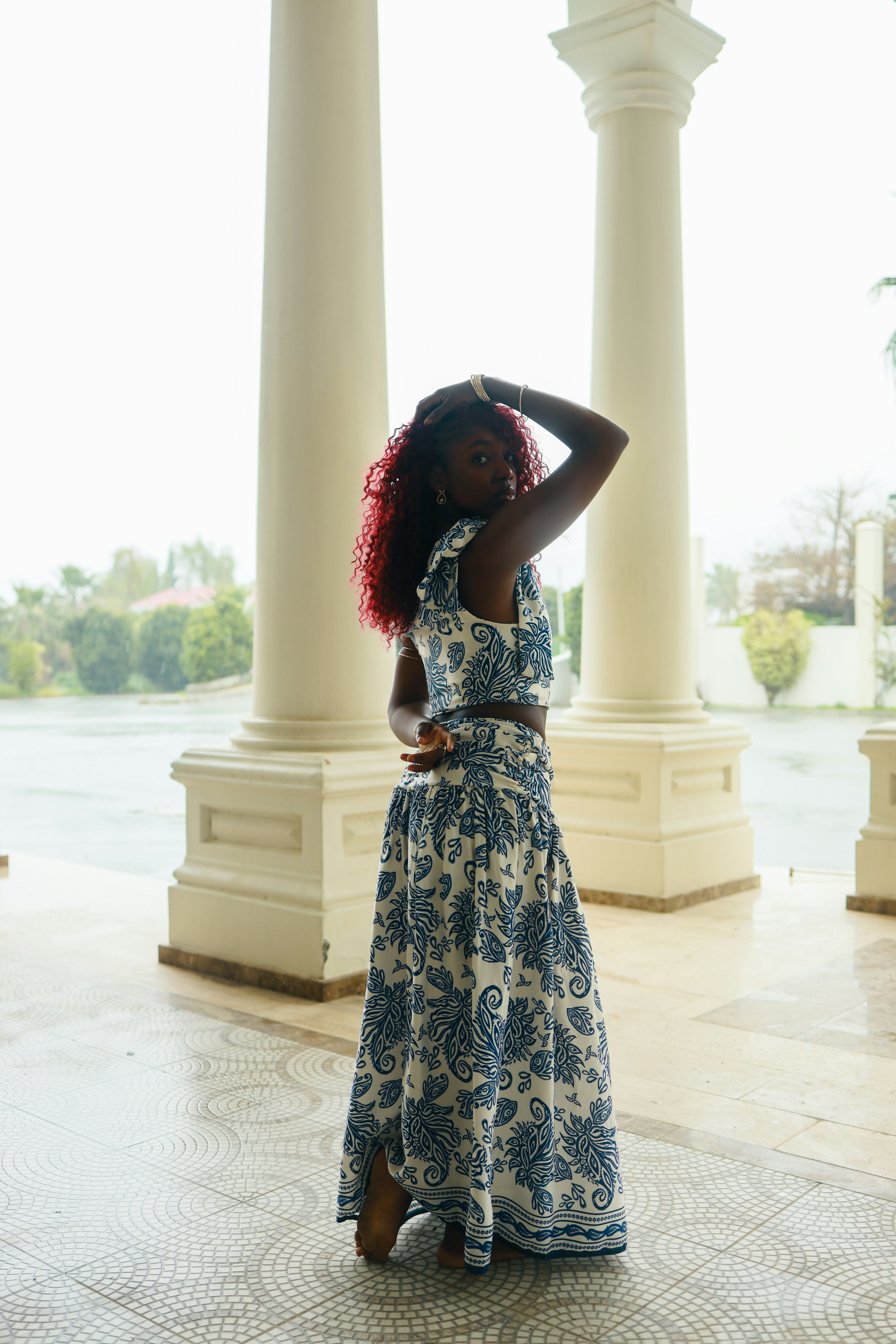 Dancer in a Colonnade: Blue Lace Bloom