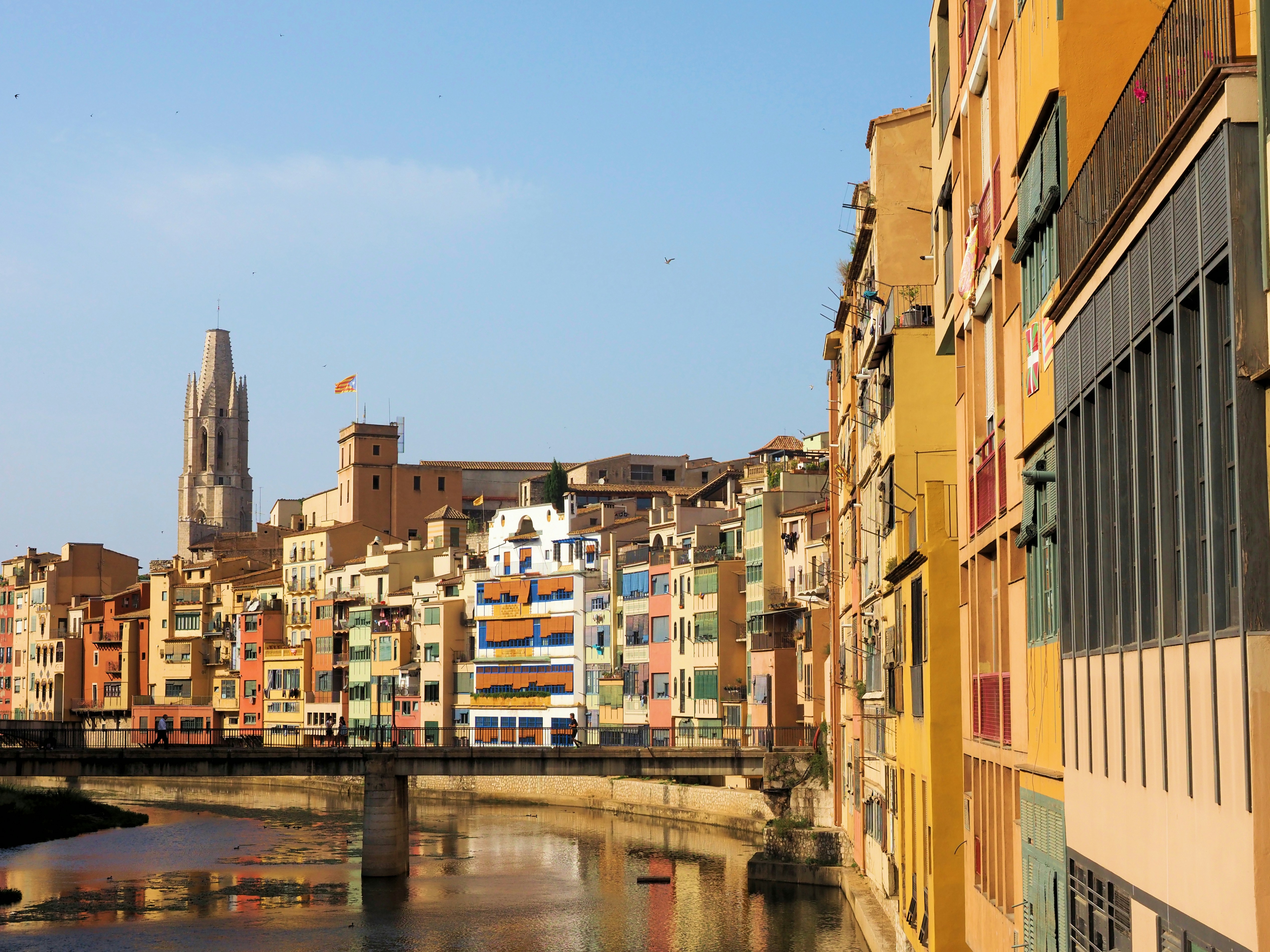 Colorful Riverside Arcades: A Line of Houses Along the Ponte