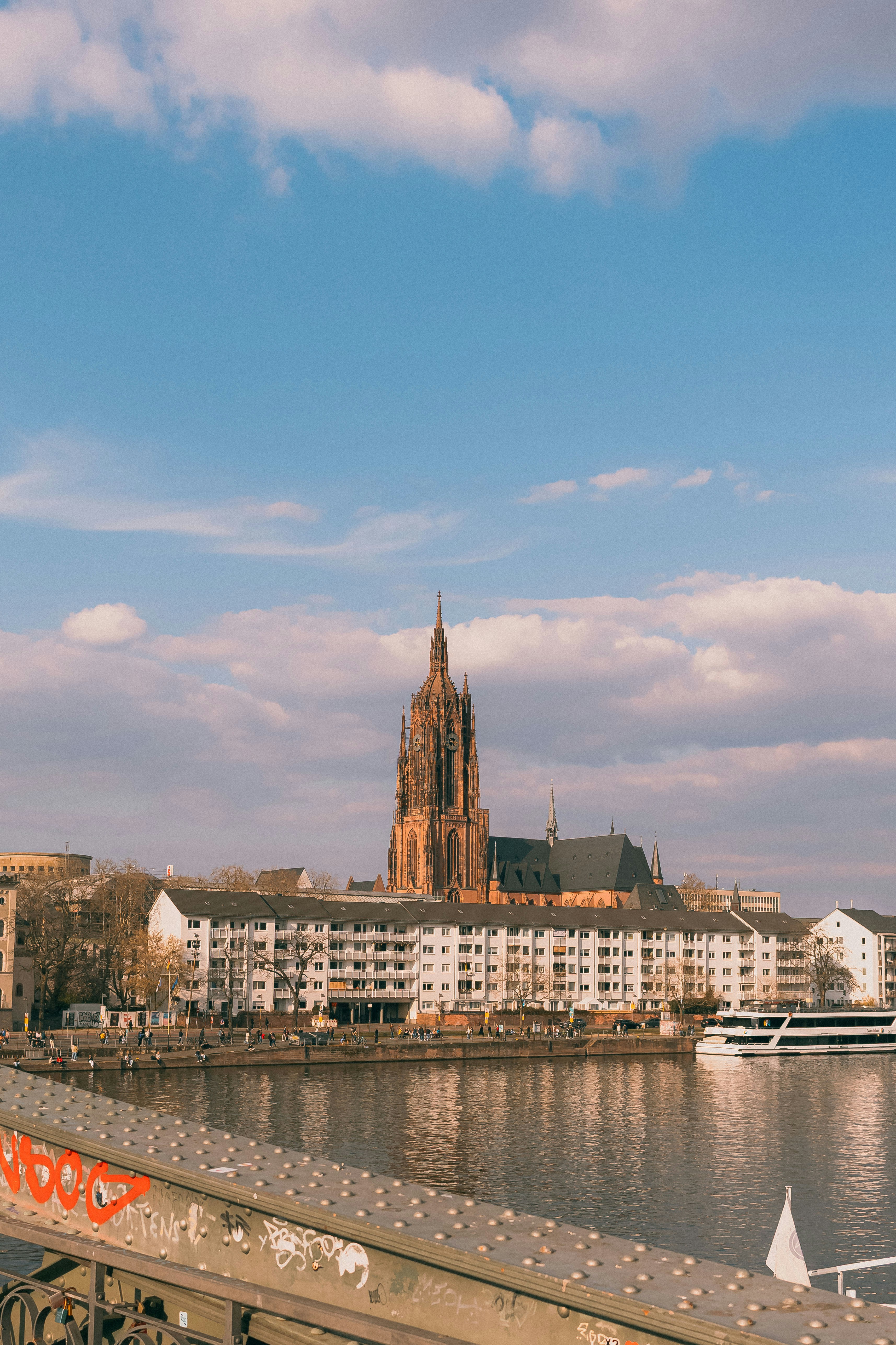 Harbor Cathedral: Dusk Light on Mainz-Style Skyline