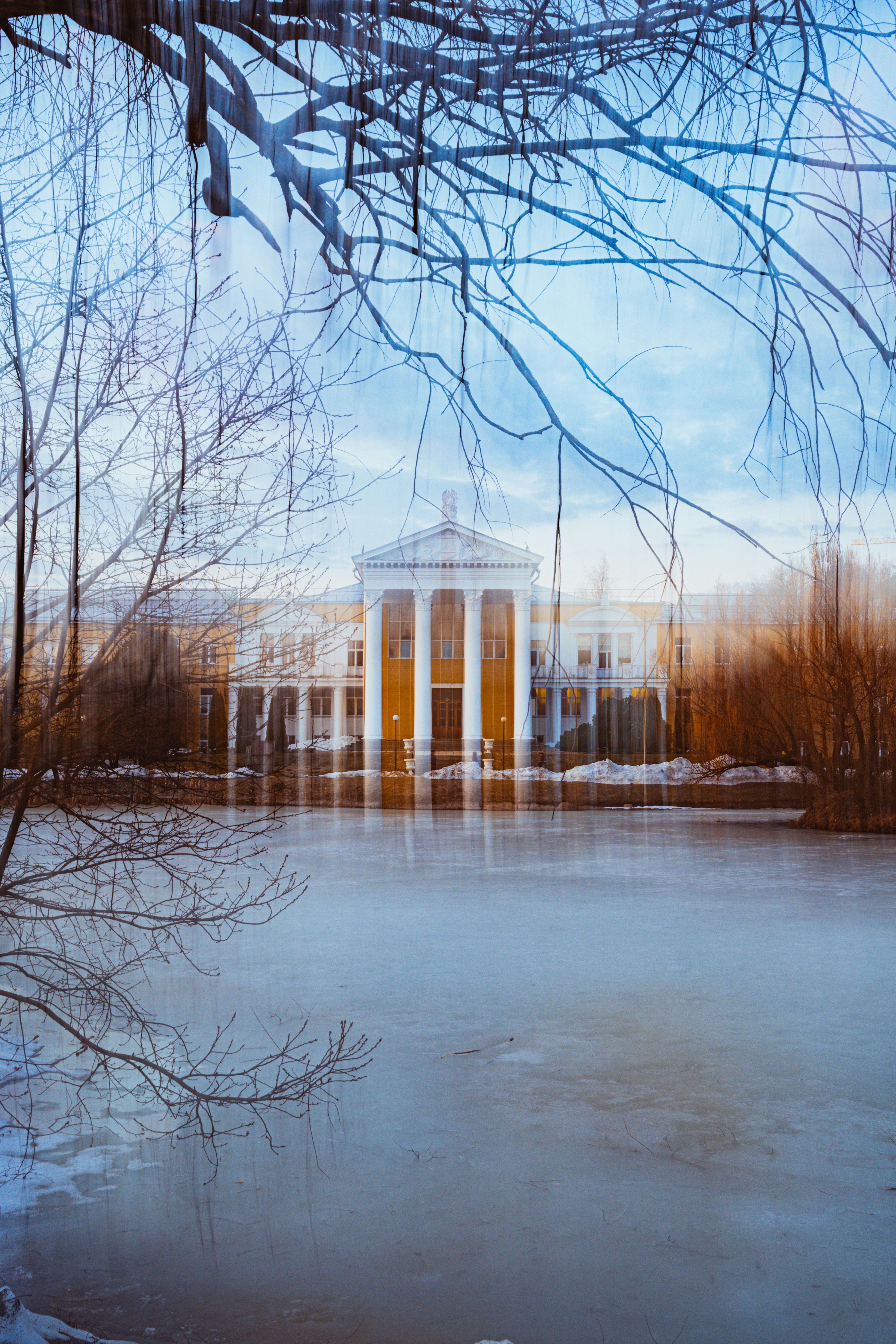 Winter Reflections Before the Neoclassical Gate